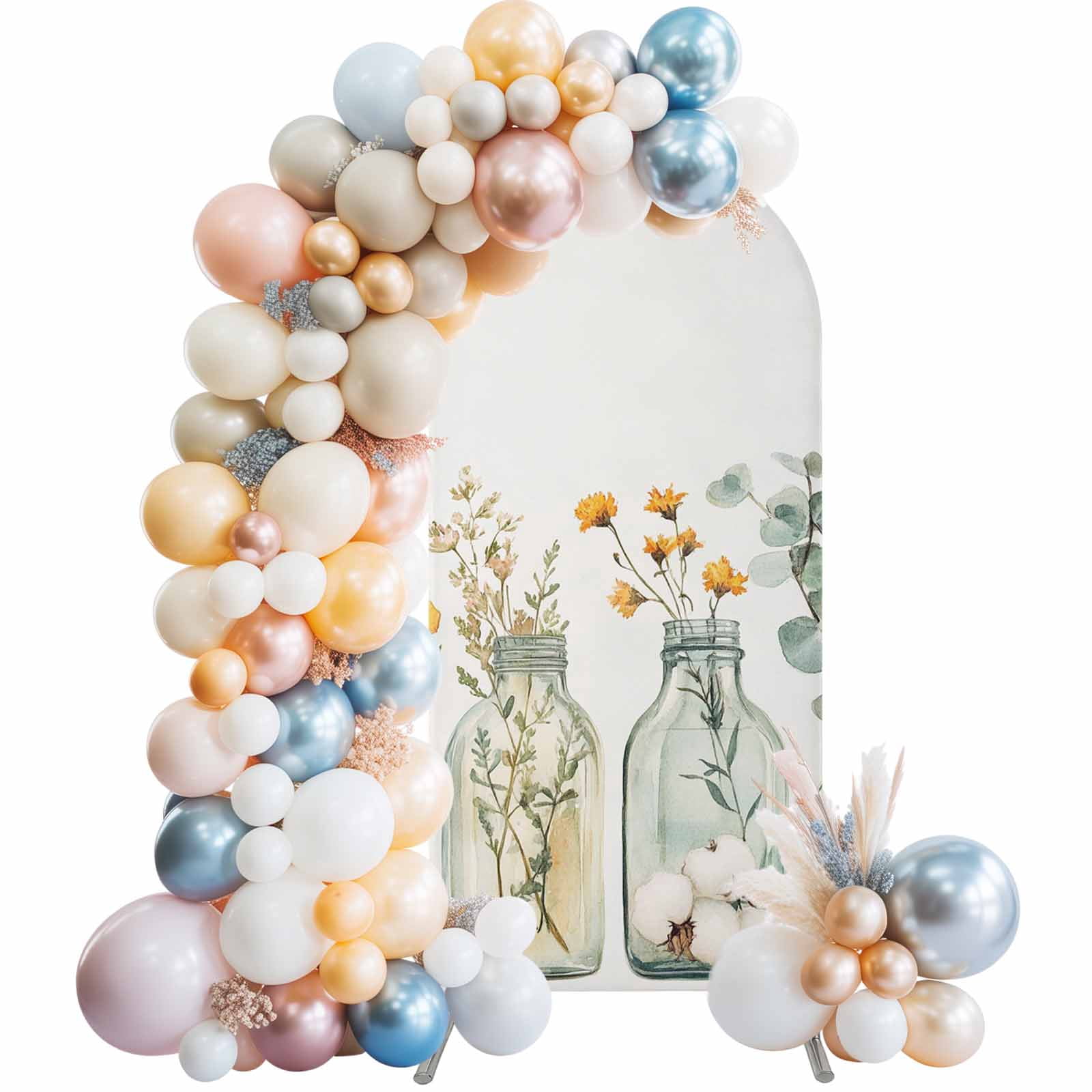 Spring Floral Arch Backdrop Cover 4x1.65 Ft, Spandex Wedding Arch Stand ...