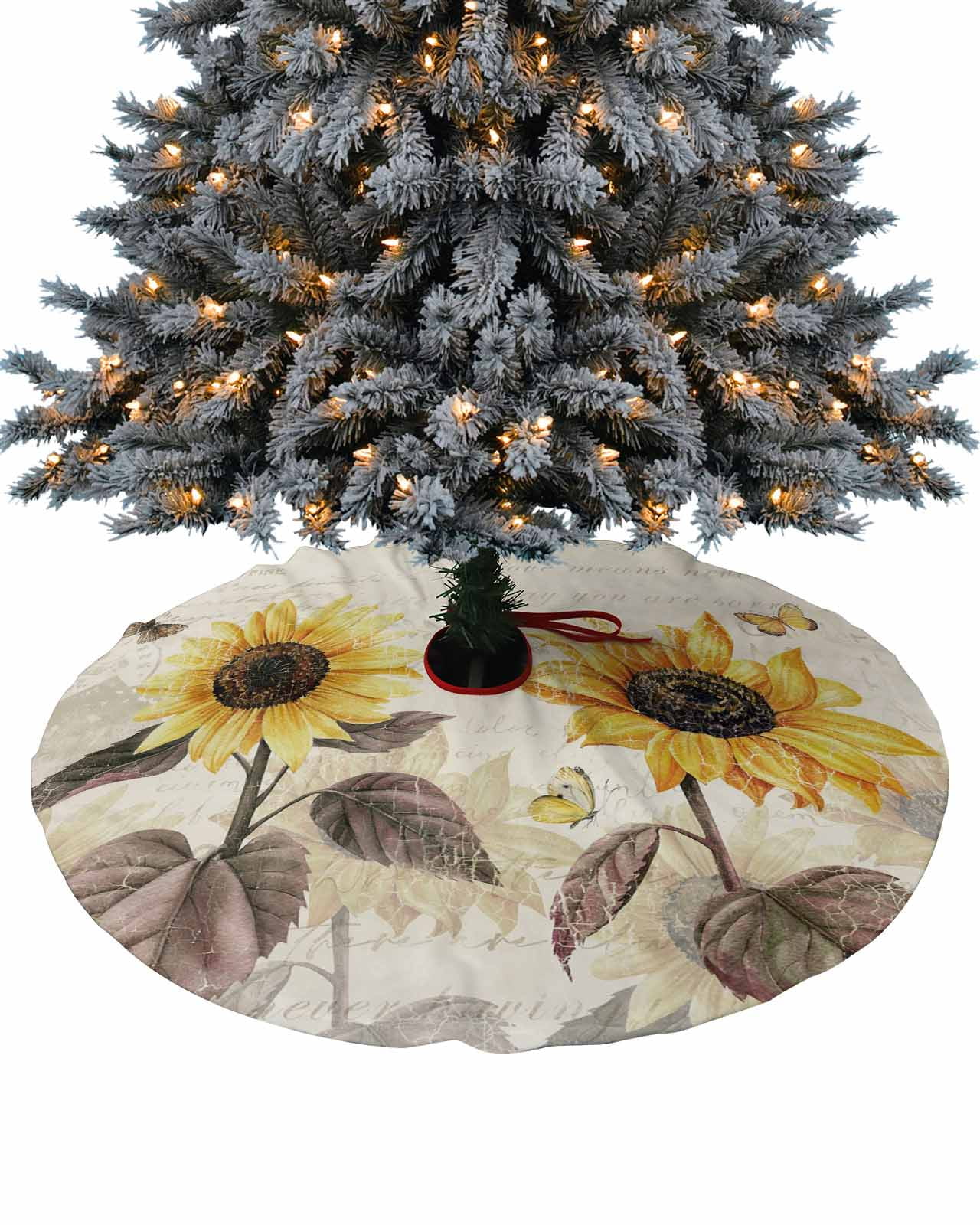 Spring Floral Christmas Tree Skirt 48 Inches Large Christmas Skirt Tree ...