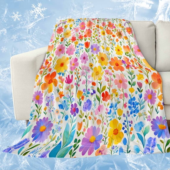 Spring Floral Cooling Blanket, Lightweight Breathable Summer Throw ...