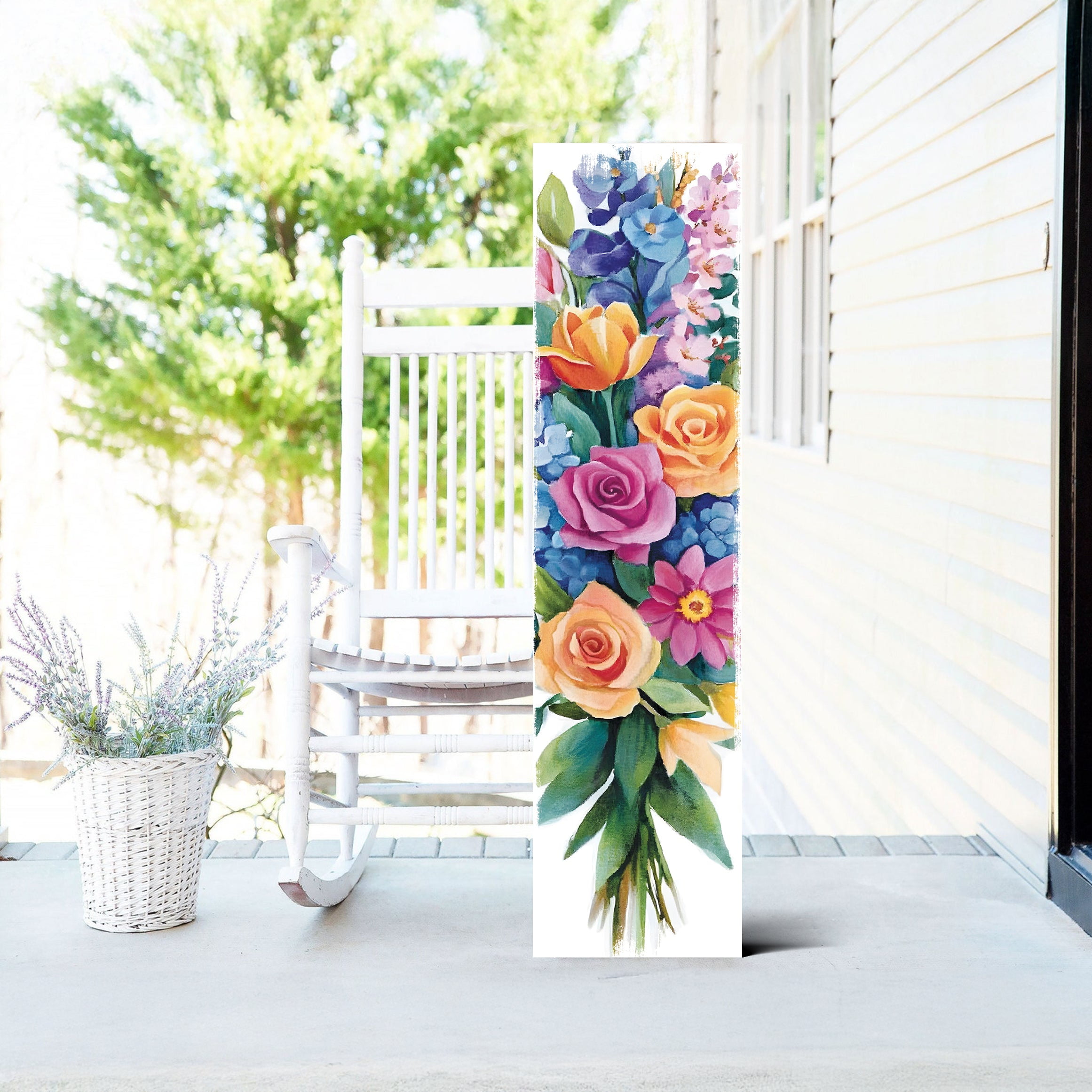 Spring Floral Decor Porch Sign | Entryway Decor | UV Print | Front ...