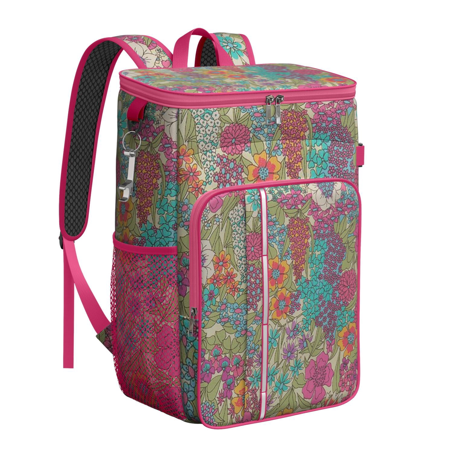 Spring Floral Design Insulated Cooler Backpack - 20L Leakproof & Easy ...