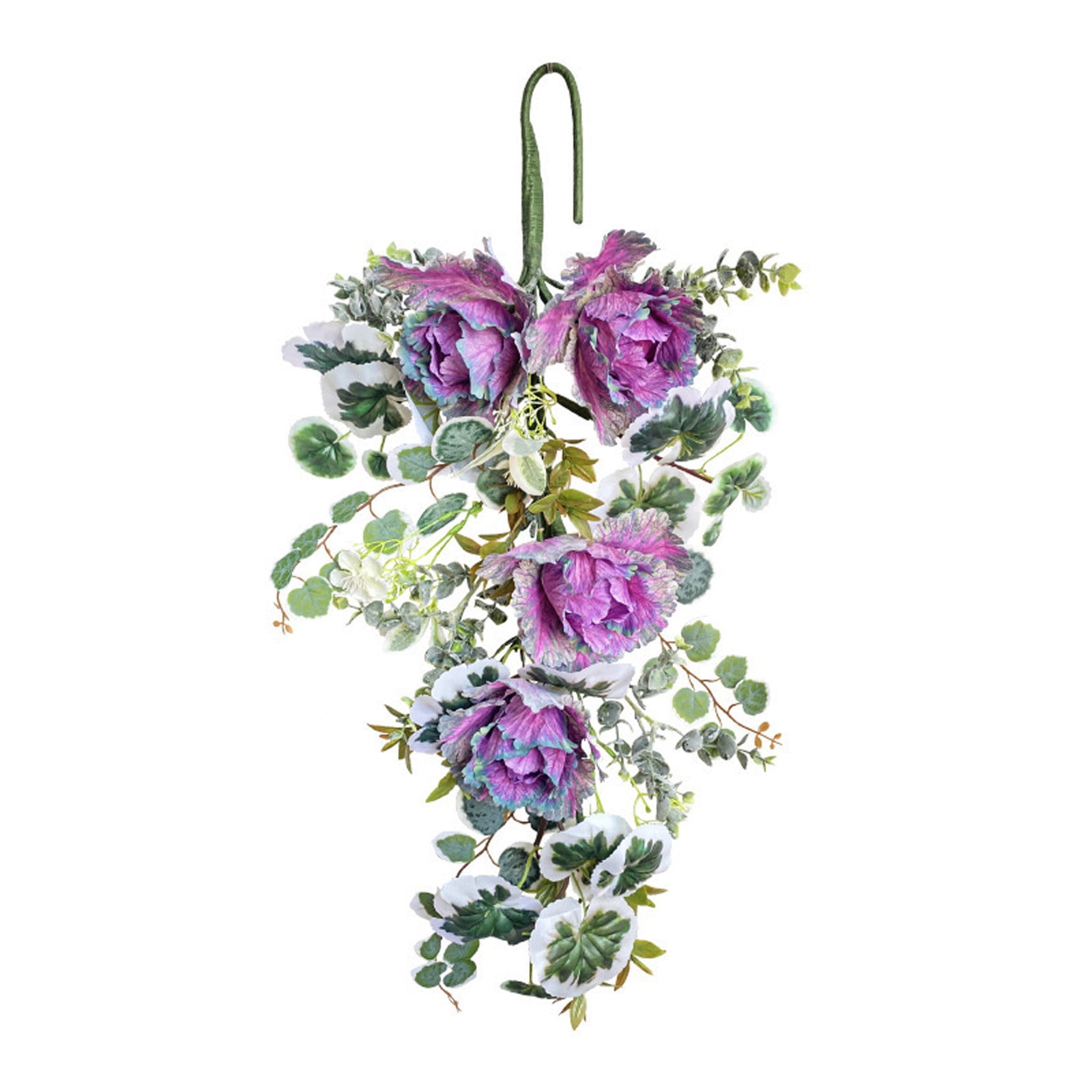 Spring Floral Door Wreath - Upside Down Hanging Simulation Flowers for ...