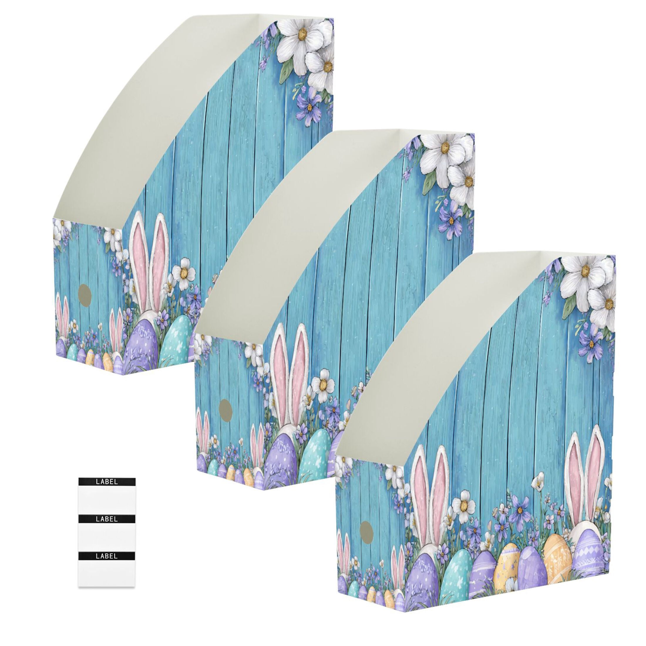 Spring Floral Eggs 3 Pack Magazine File Holders Desktop File Organizer ...