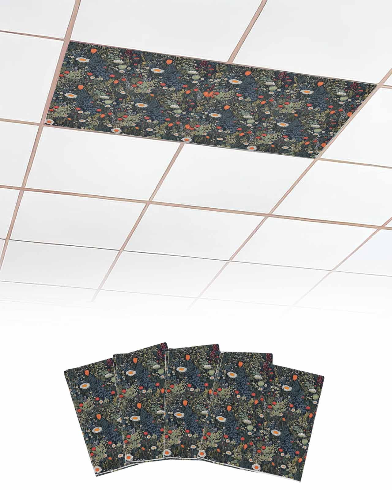 Spring Floral Fluorescent Light Covers for Ceiling Lights 4x2 feet,4 ...