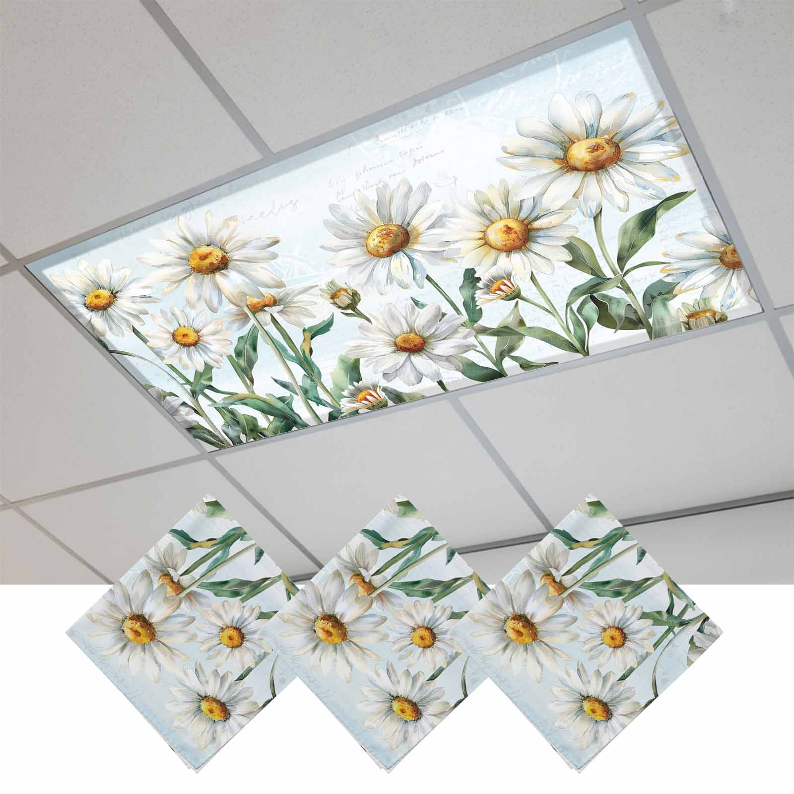 Spring Floral Fluorescent Light Covers, Watercolor Summer Botanical ...