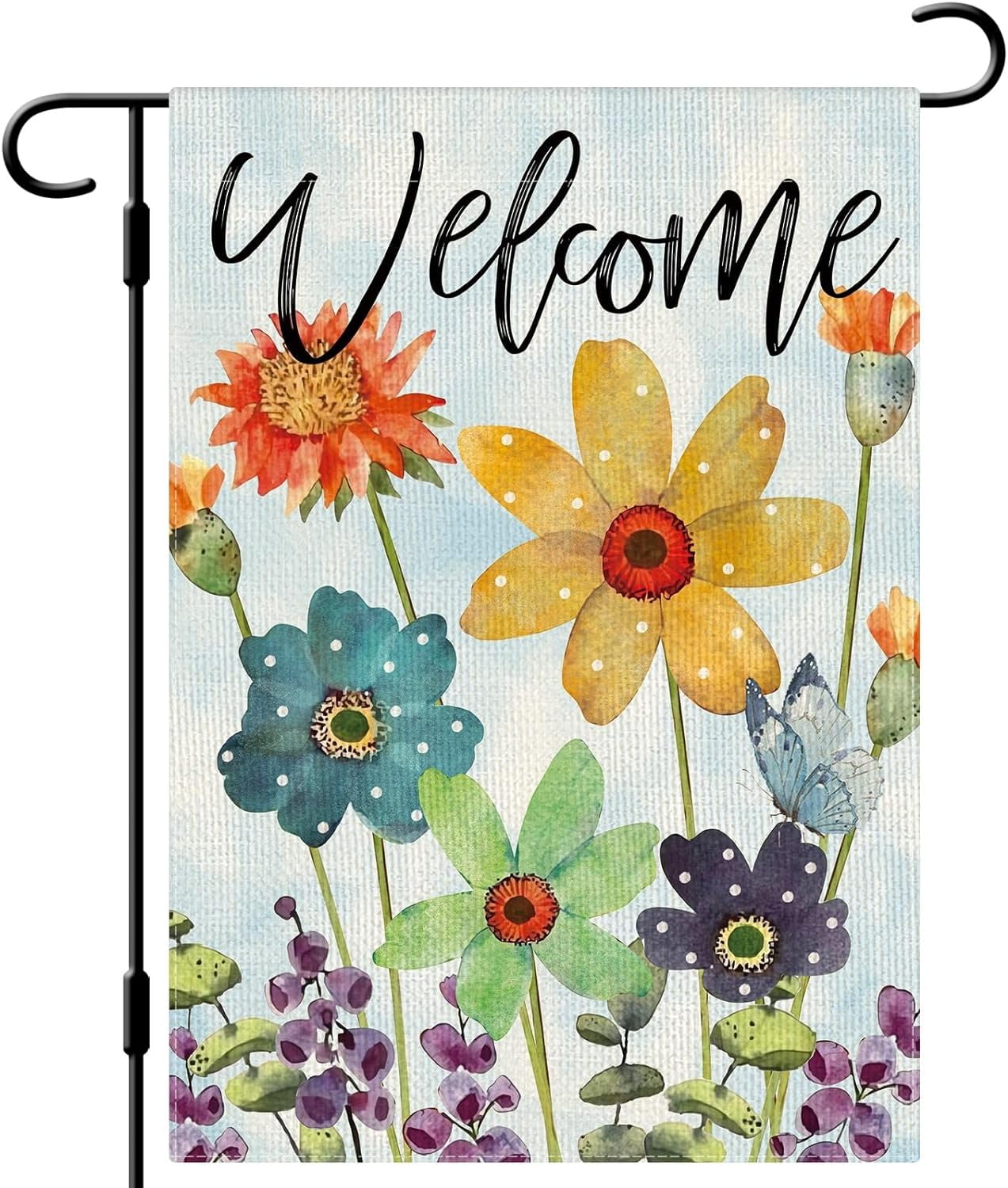 Spring Floral Garden Flag 12x18 Inch Double Sided Vertical Burlap ...