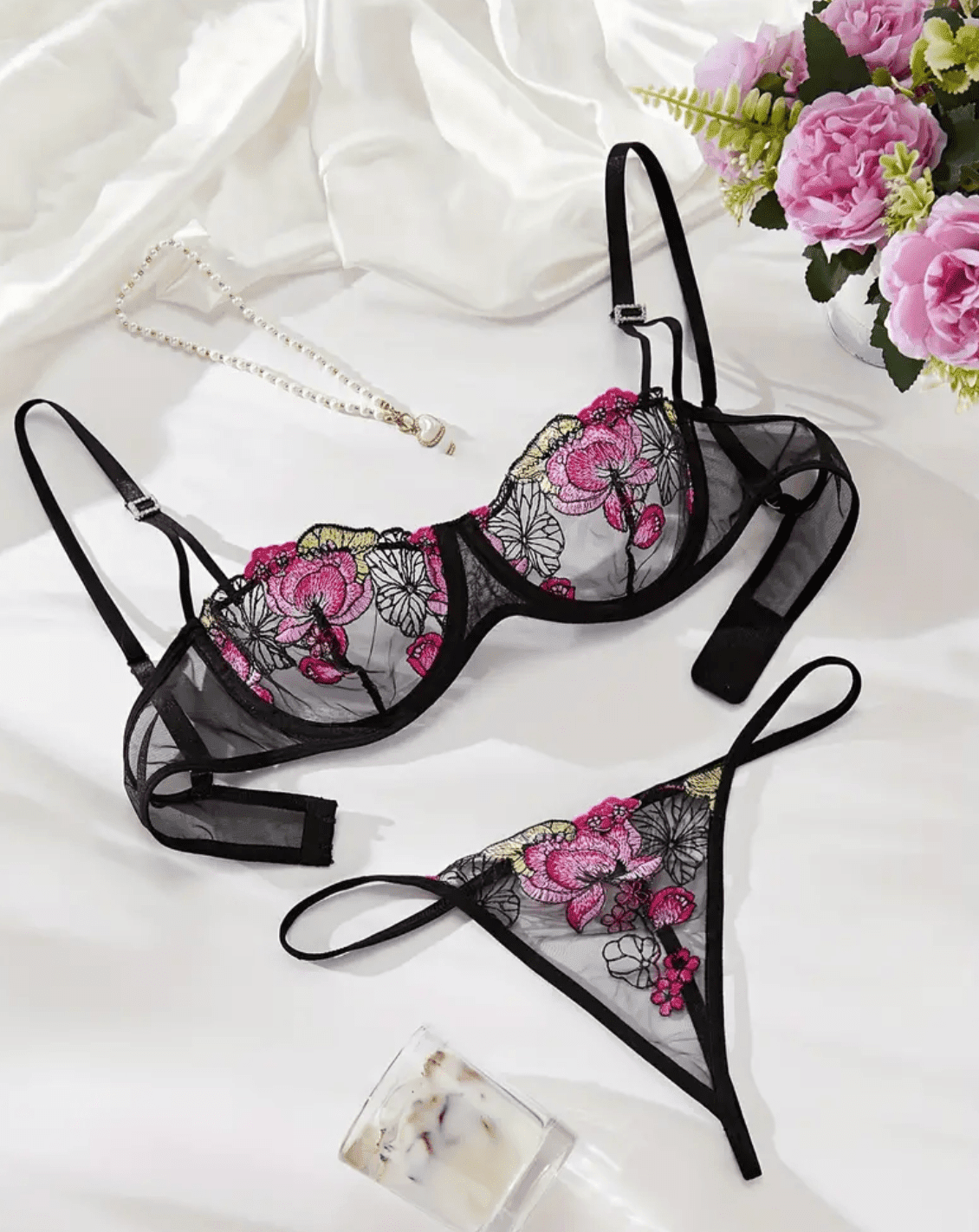 Spring Floral Intimates Lingerie Set - Walmart.com