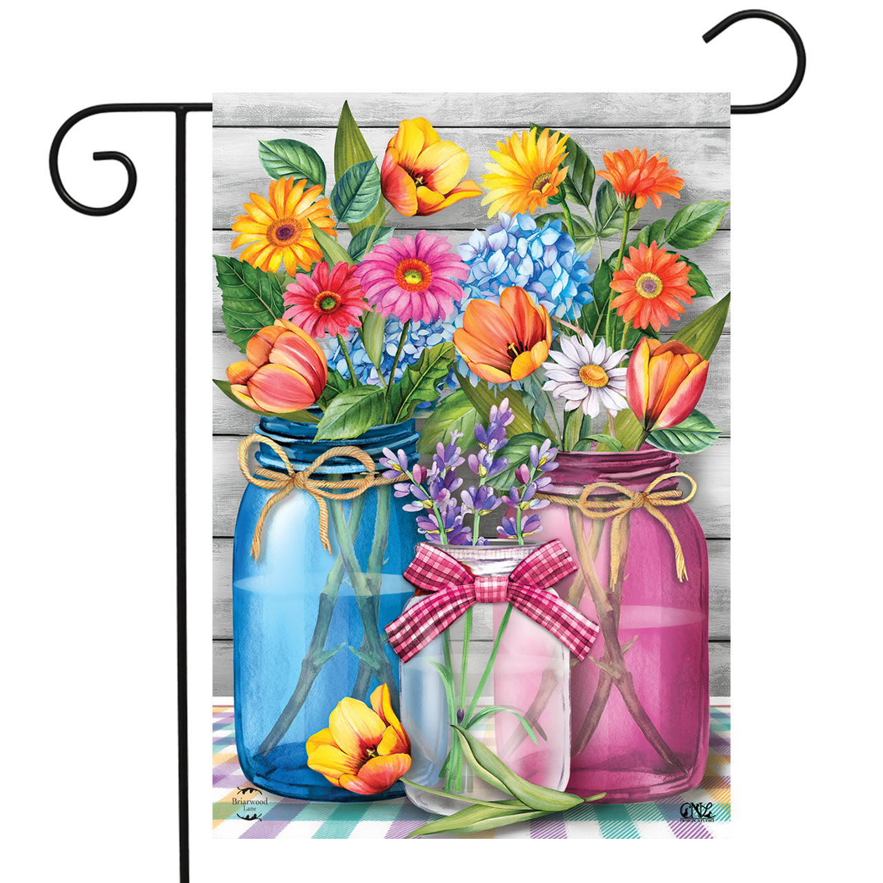 Toland Home Garden Floral Spring Bike Flower Spring Flag Double Sided ...