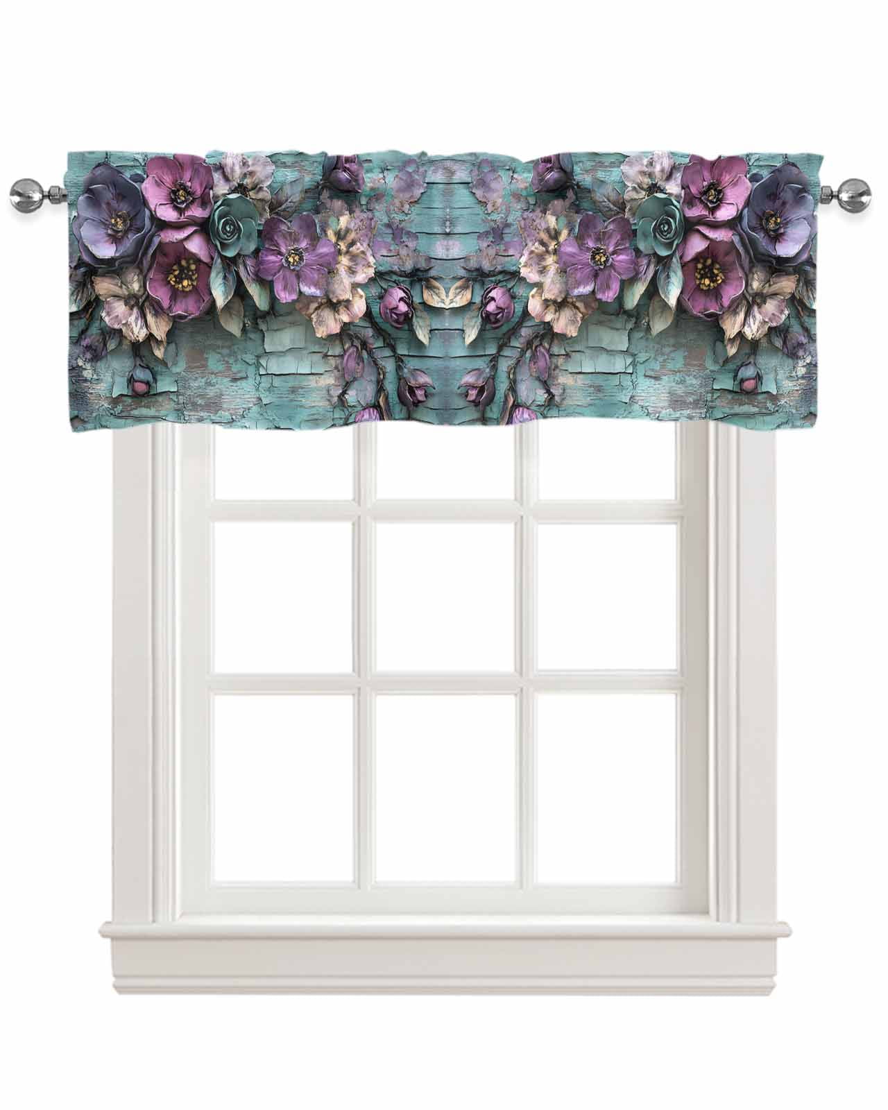 Spring Floral Kitchen Valances for Windows Farmhouse Linen Window ...