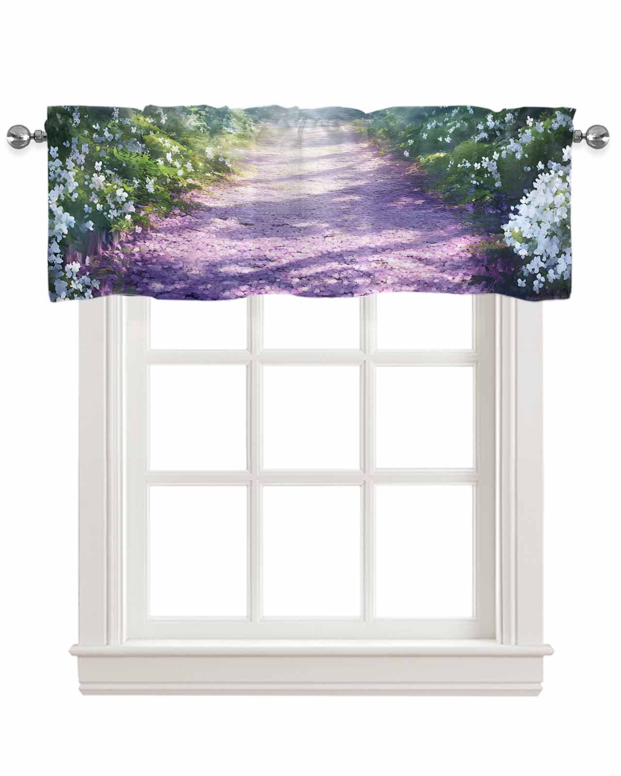 Spring Floral Kitchen Valances for Windows Farmhouse Linen Window ...