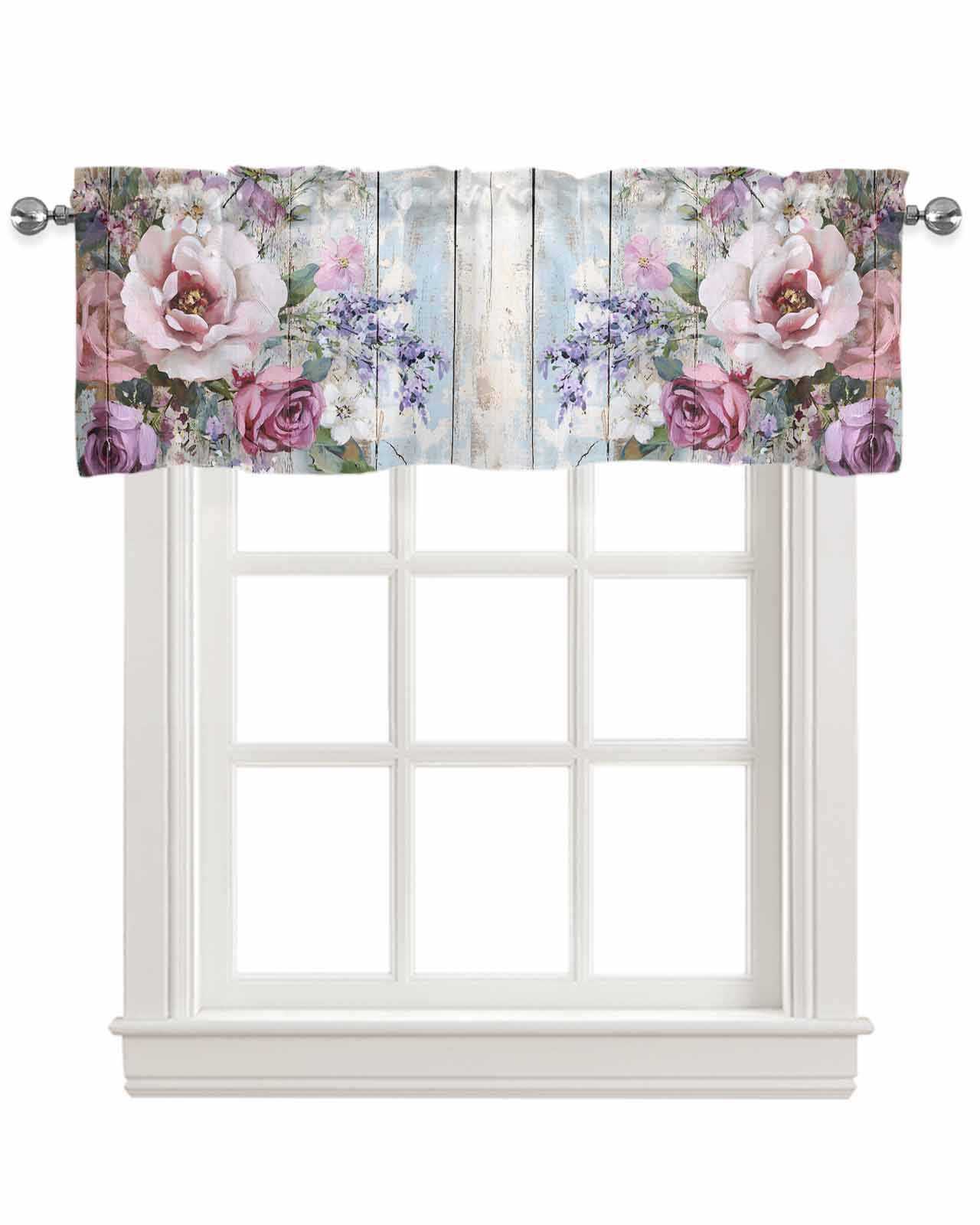 Spring Floral Kitchen Valances for Windows Farmhouse Linen Window ...