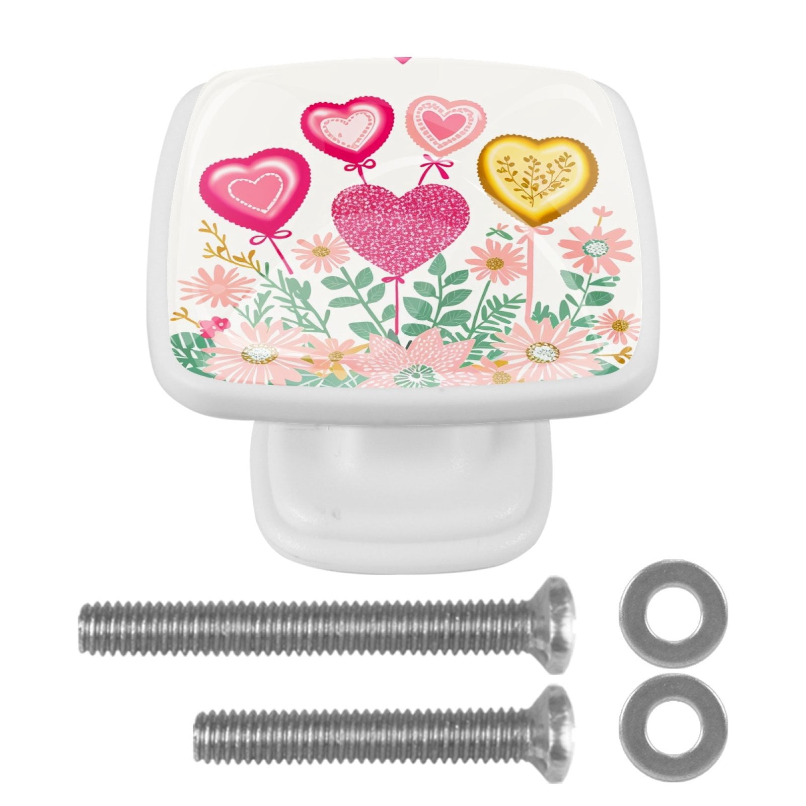 Spring Floral Love Heart Cabinets Door and Drawers Knobs Pulls ...