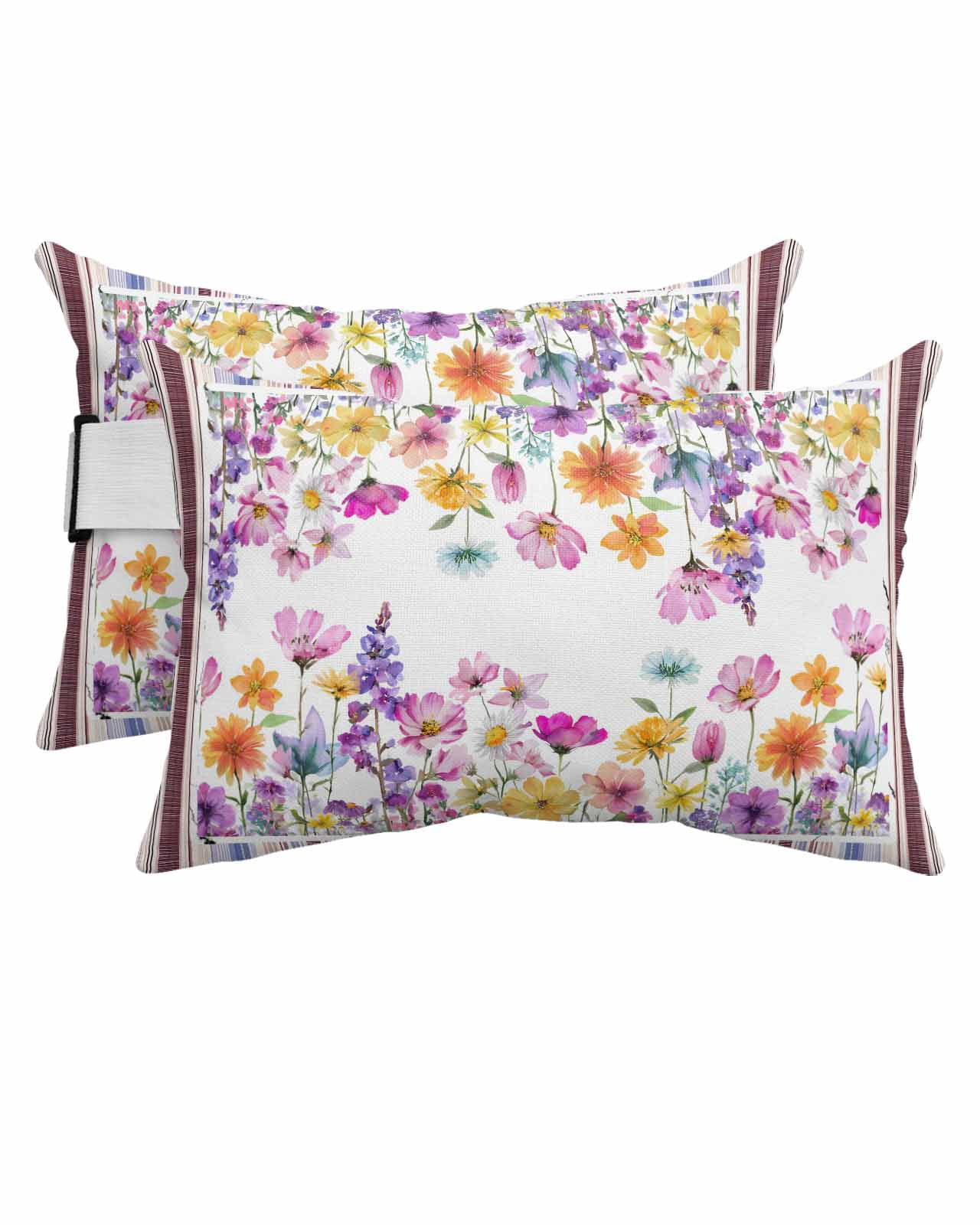 Spring Floral Outdoor Head Resting Pillows with Insert Romantic ...