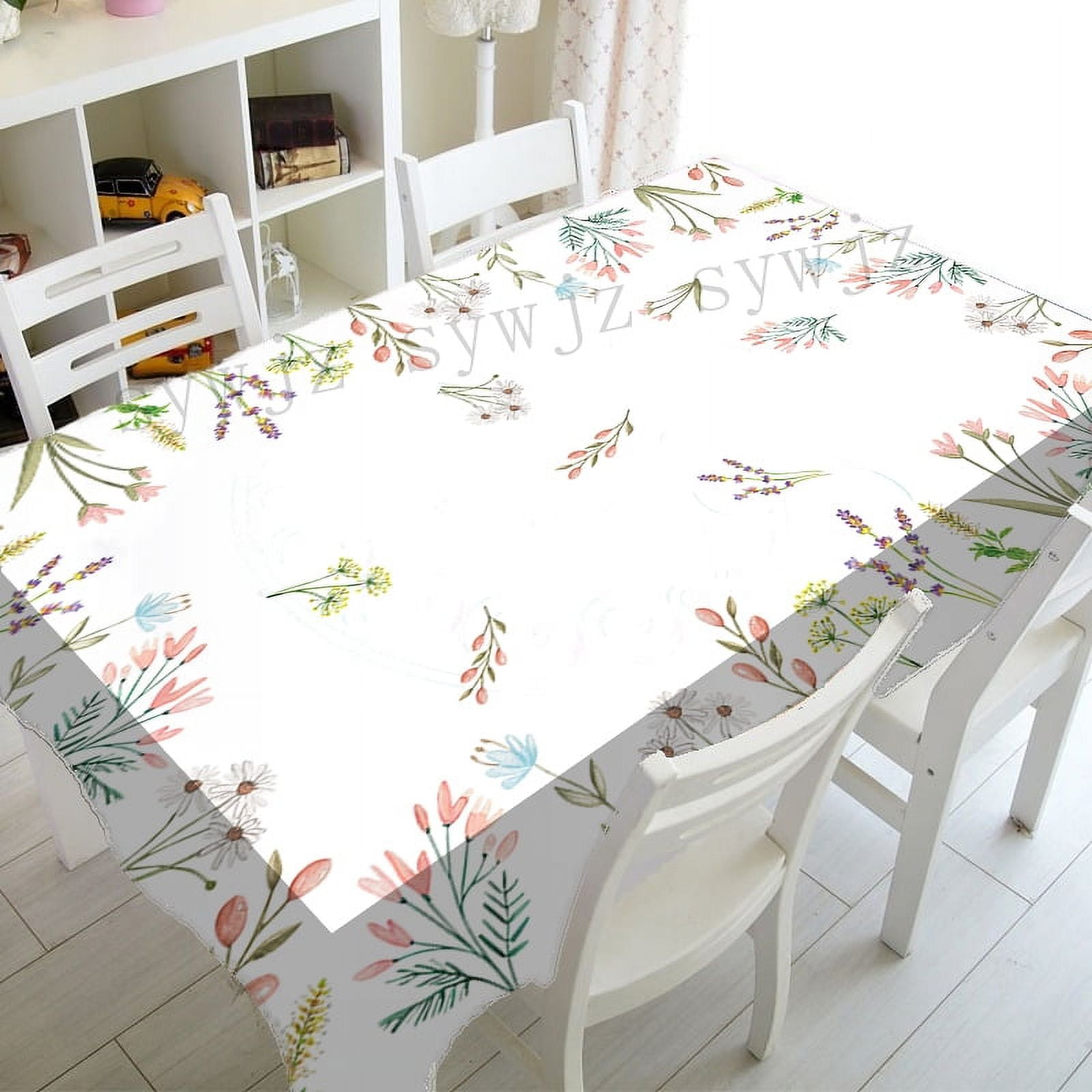 Spring Floral Pattern Tablecloth Retro Print Home Table ration ...