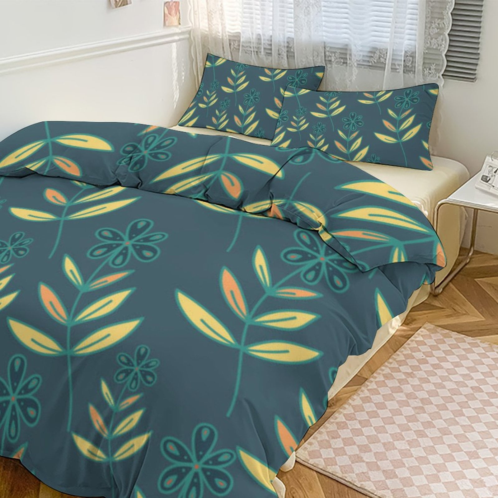 Spring Floral Patterns Duvet Cover Set Bedding Set Polyester Quilt ...