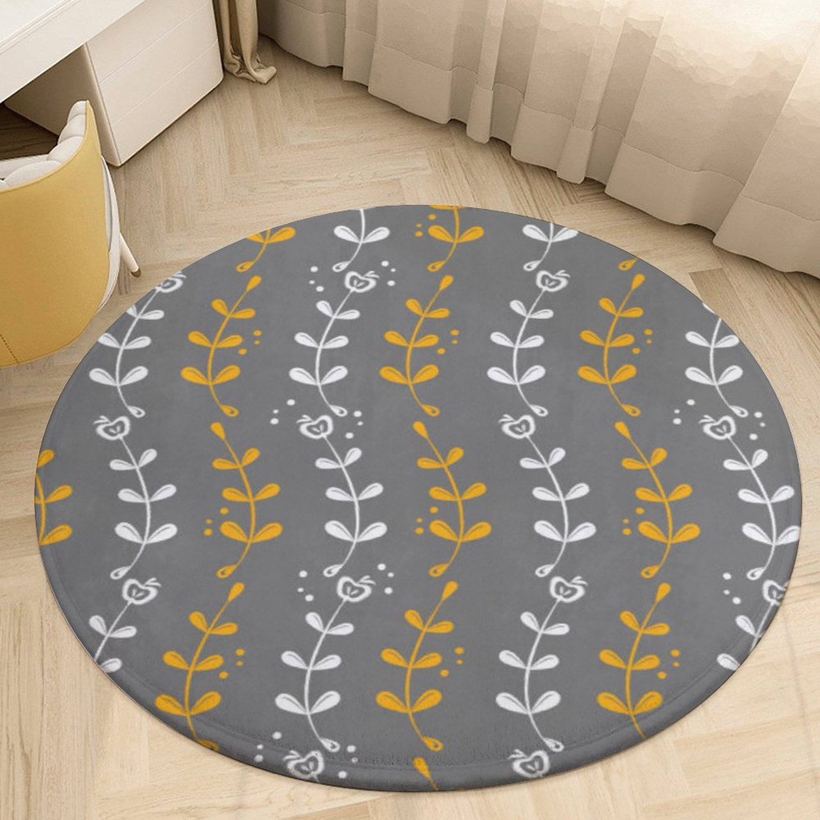 Spring Floral Patterns Round Area Rugs for Bedroom Living Room, 3FT ...