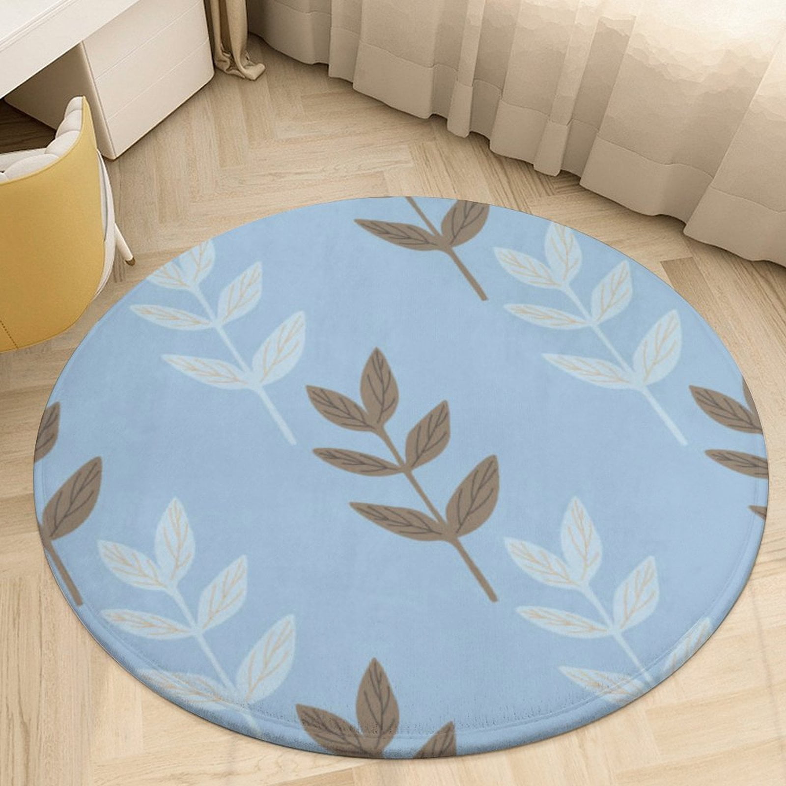 Spring Floral Patterns Round Area Rugs for Bedroom Living Room, 4FT ...