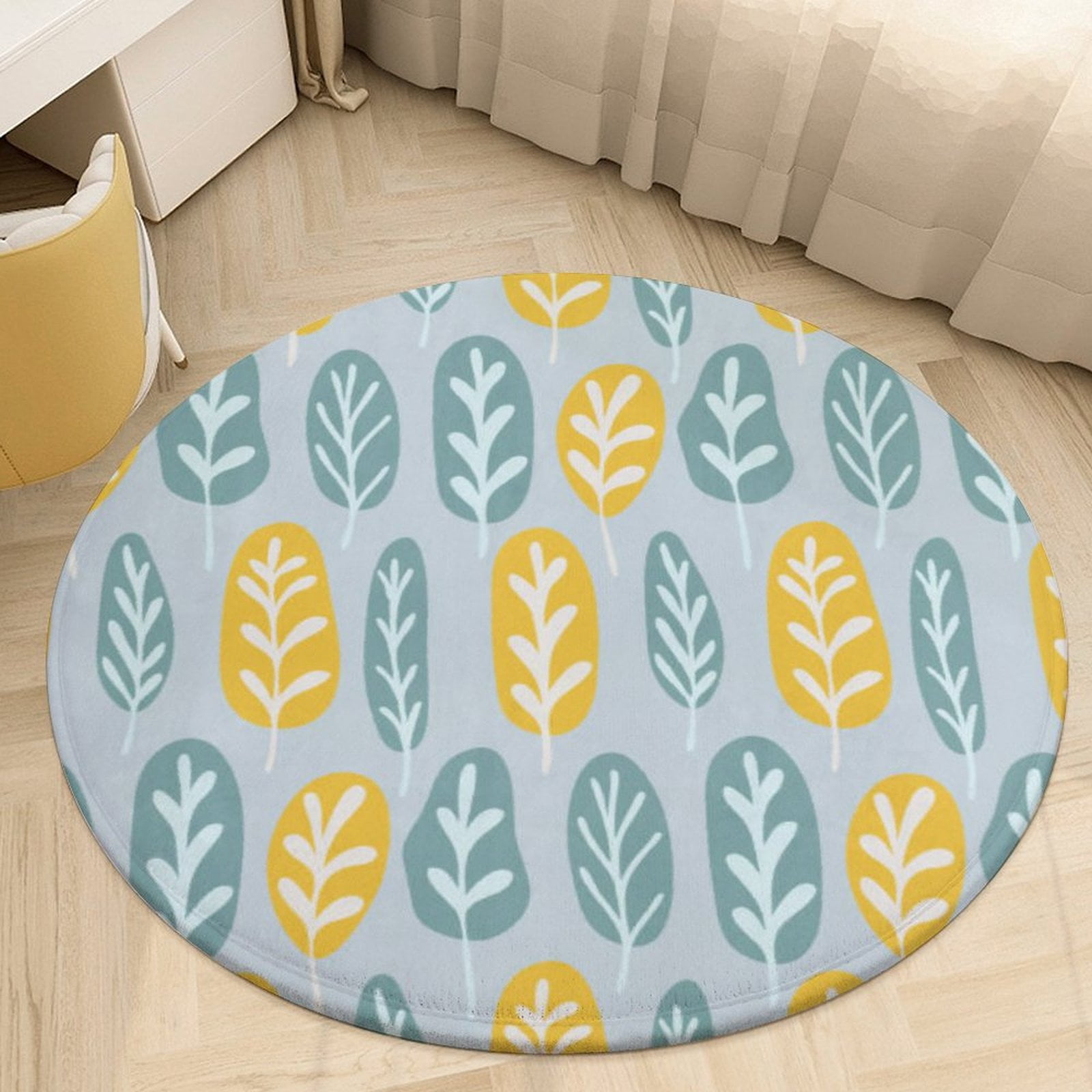 Spring Floral Patterns Round Area Rugs for Bedroom Living Room, 6FT ...