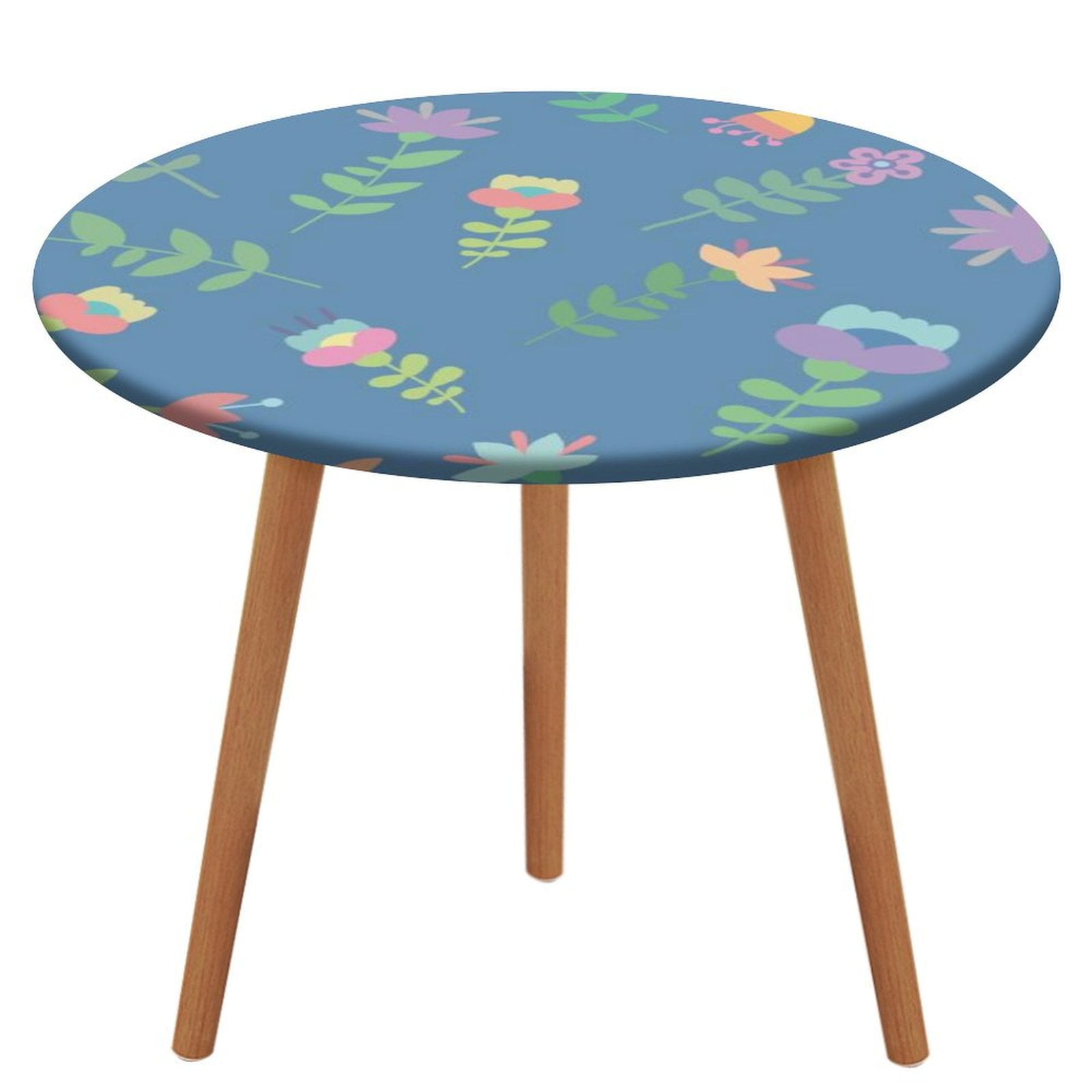 Spring Floral Patterns Tablecloth Round Elastic Fitted Waterproof Table ...