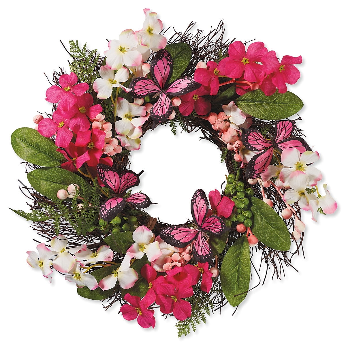 Spring Floral Pink Wreath - 16