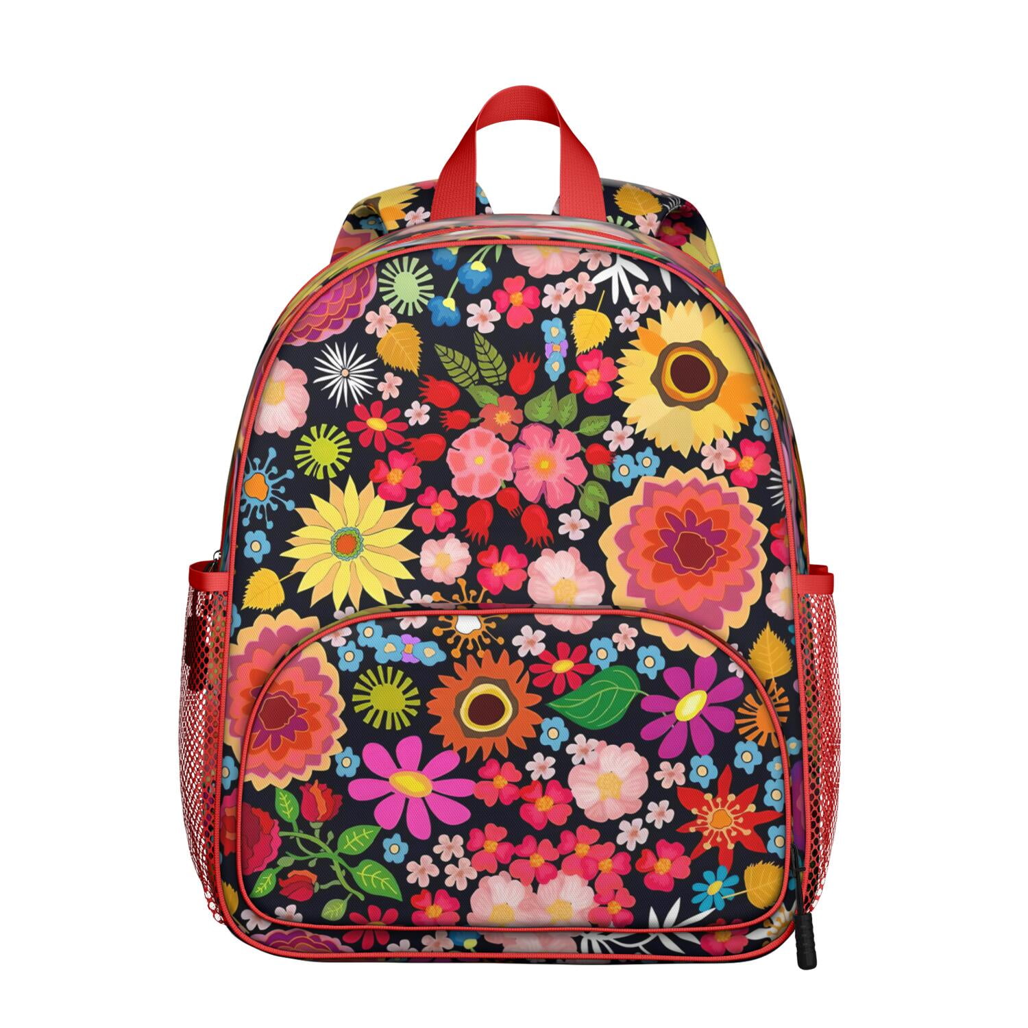Spring Floral Print Backpack - Ergonomic & Durable for Students ...
