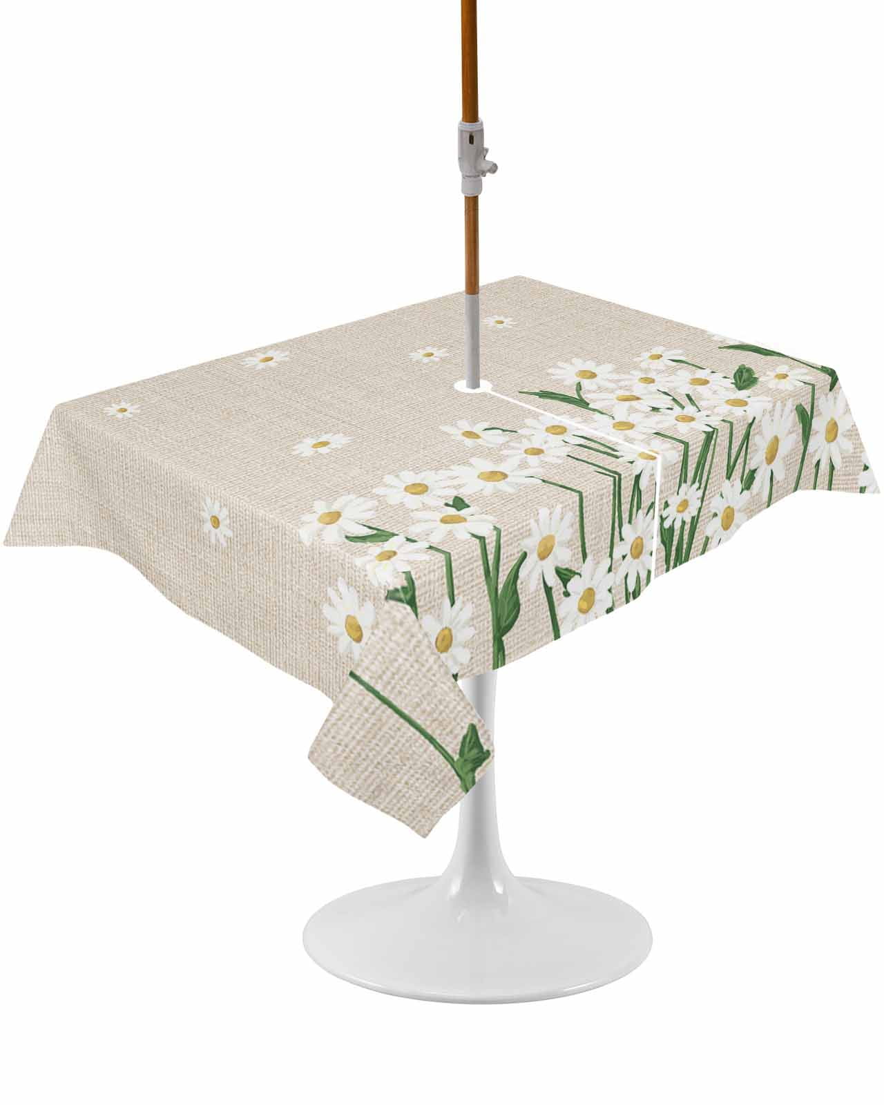 Spring Floral Rectangle Outdoor Tablecloth, Waterproof Table Cloth ...