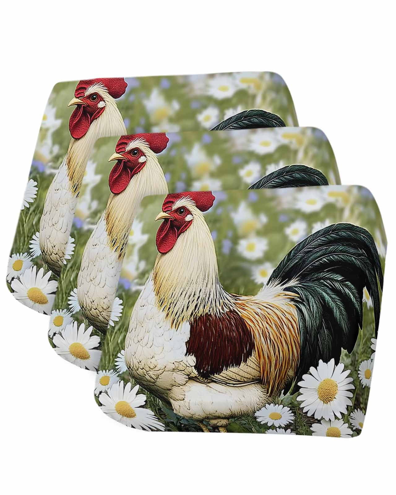 Spring Floral Rooster Sofa Couch Cushion Covers Washable, Removable ...