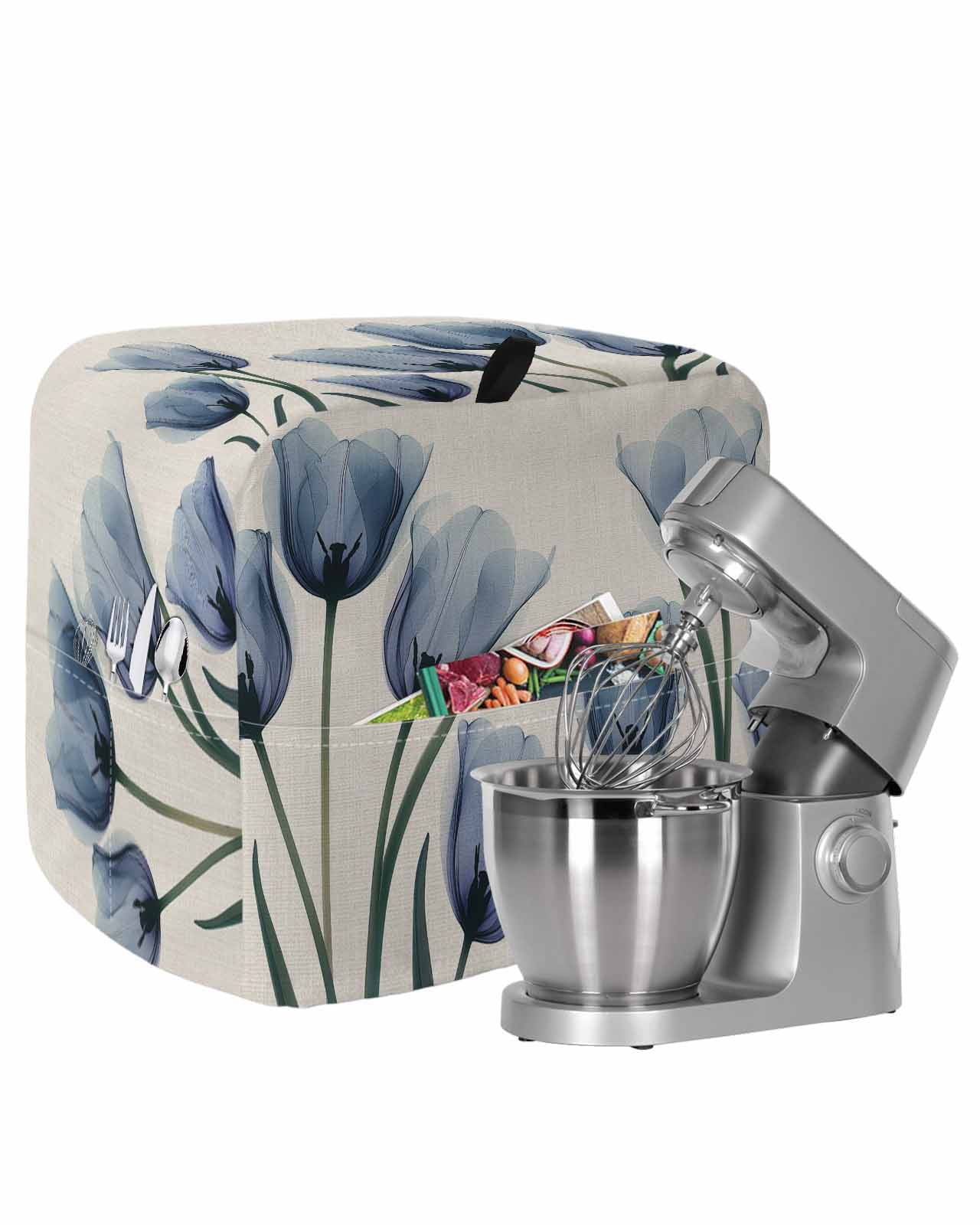 Spring Floral Stand Mixer Dust Cover with Storage Pocket & Handles ...