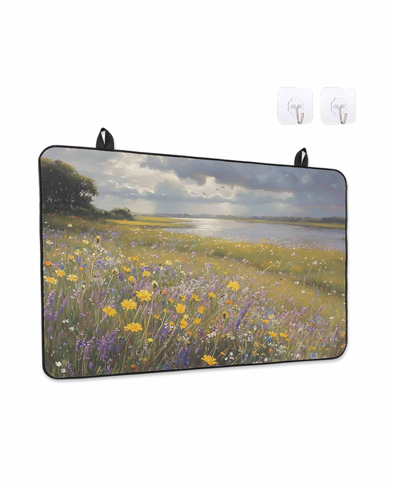 Spring Floral Stove Top Covers for Electric Stove, Kitchen Glass ...