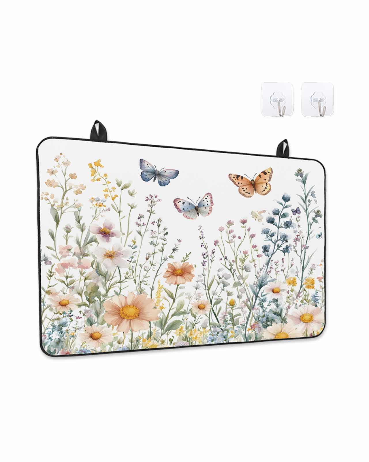 Spring Floral Stove Top Covers for Electric Stove, Kitchen Glass ...