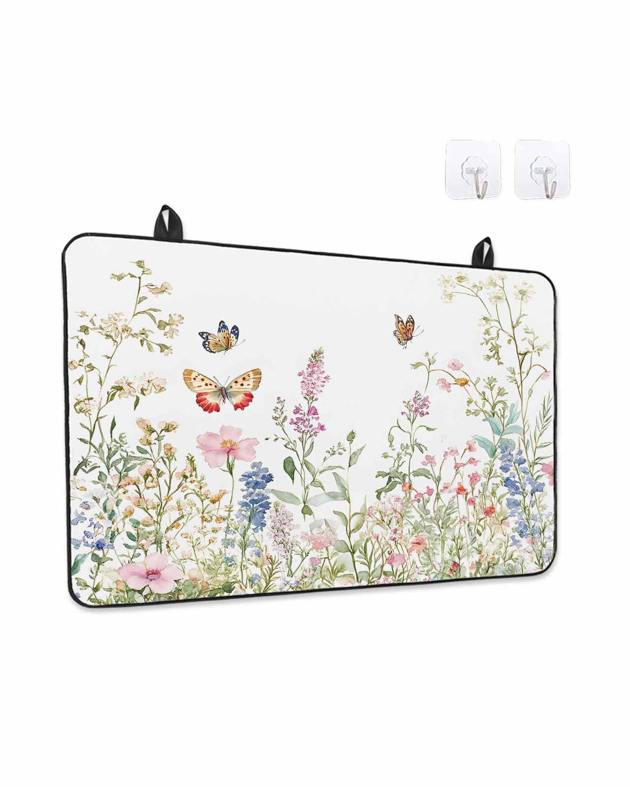 Spring Floral Stove Top Covers for Electric Stove, Kitchen Glass ...