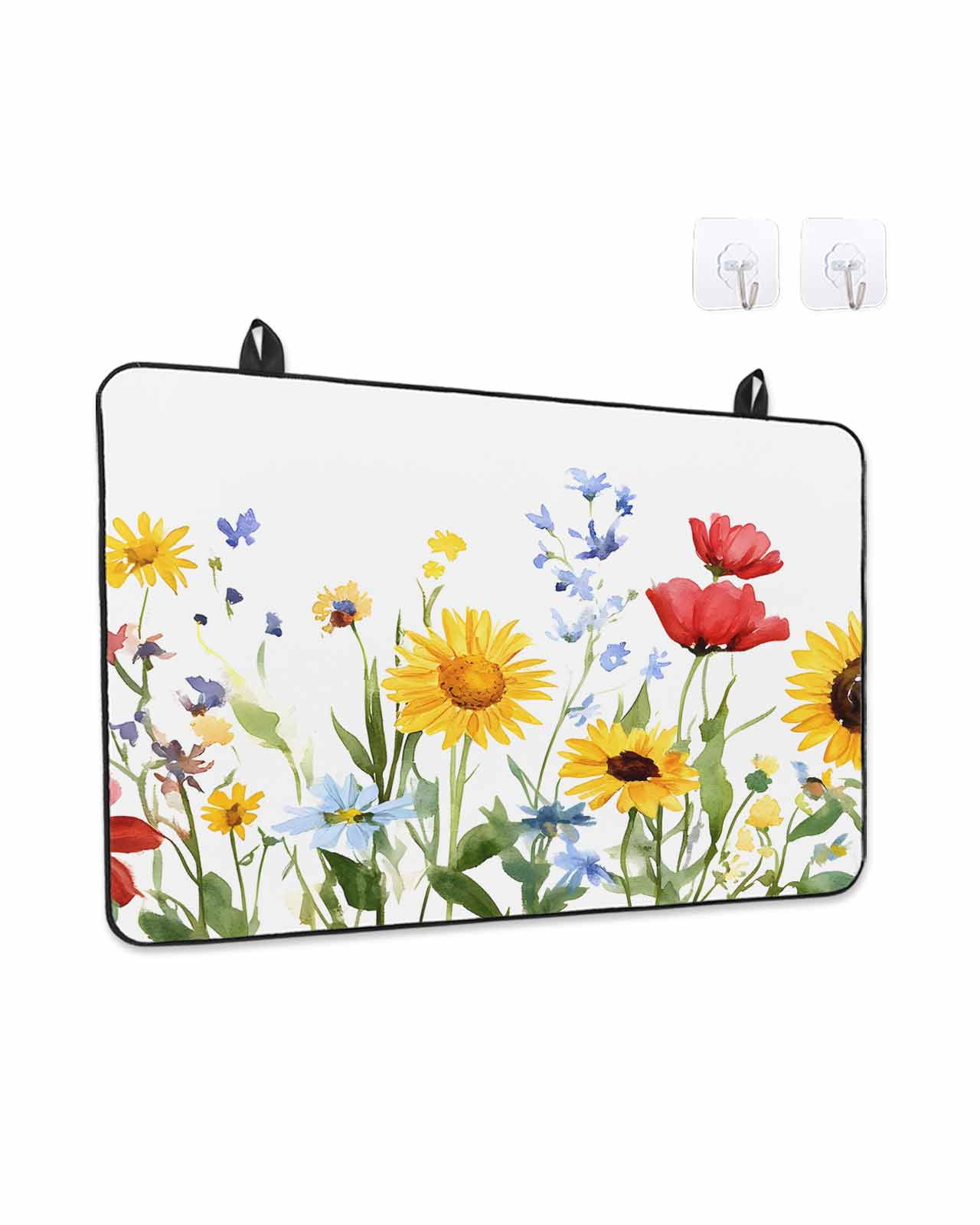 Spring Floral Stove Top Covers for Electric Stove, Kitchen Glass ...