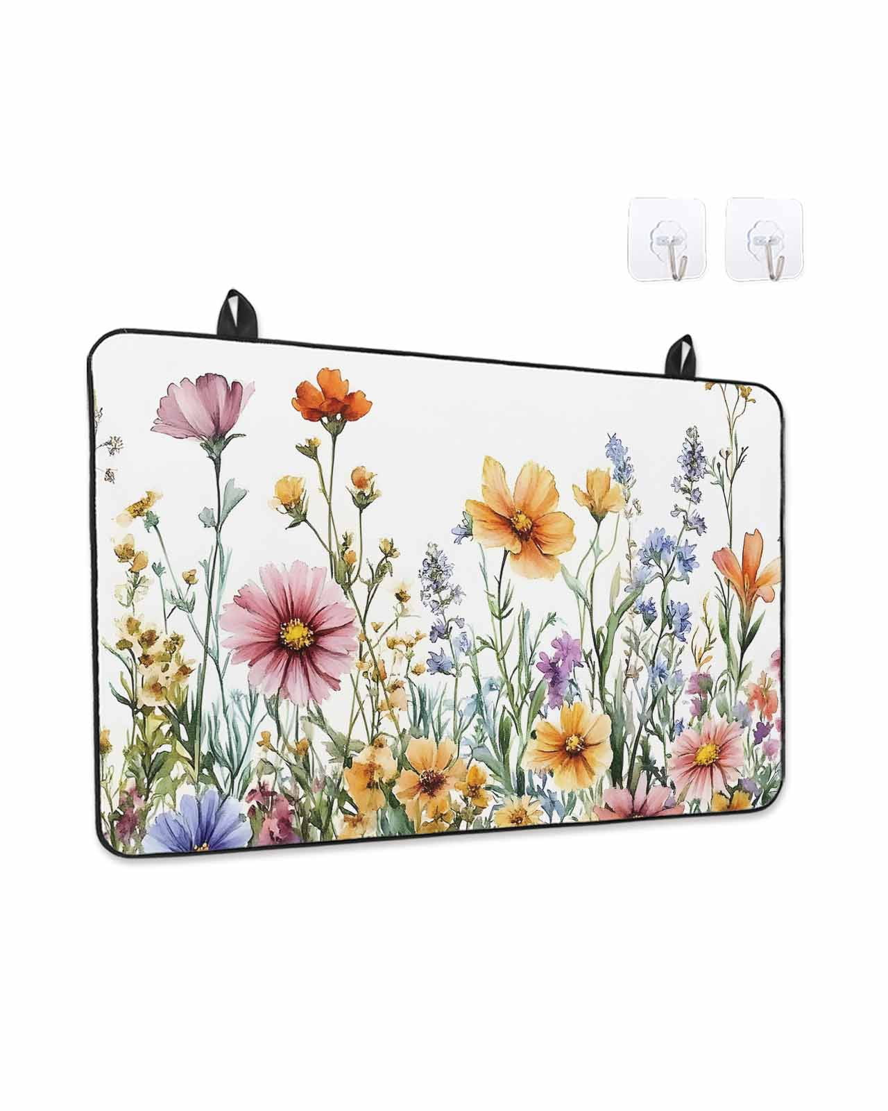 Spring Floral Stove Top Covers for Electric Stove, Kitchen Glass ...