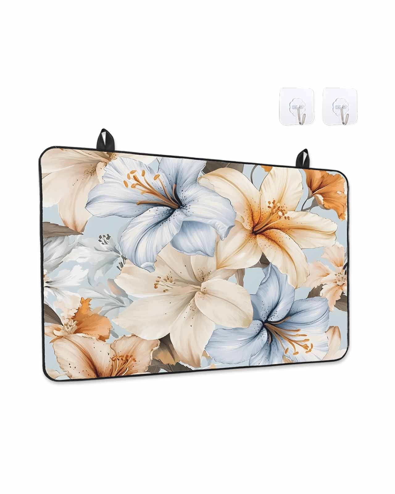 Spring Floral Stove Top Covers for Electric Stove, Kitchen Glass ...