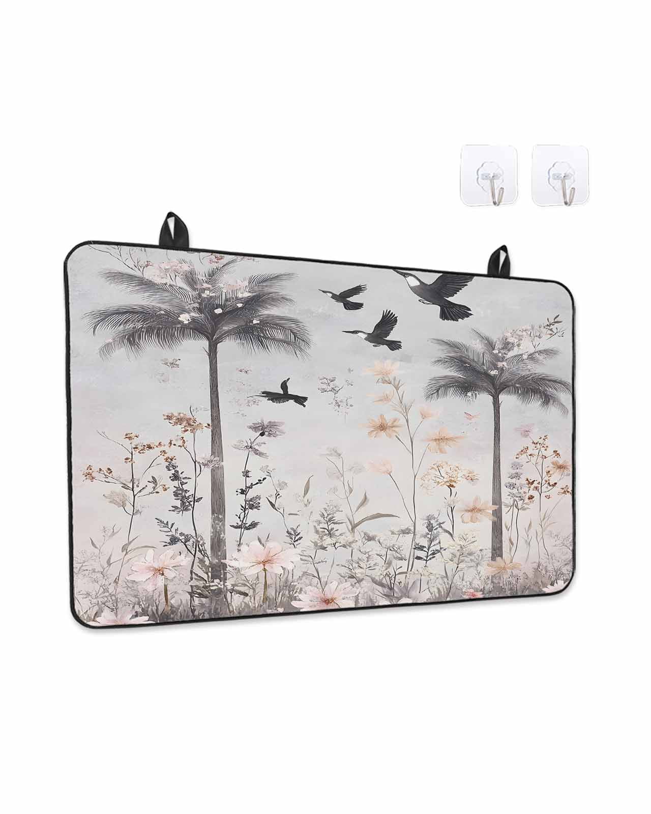 Spring Floral Stove Top Covers for Electric Stove, Kitchen Glass ...