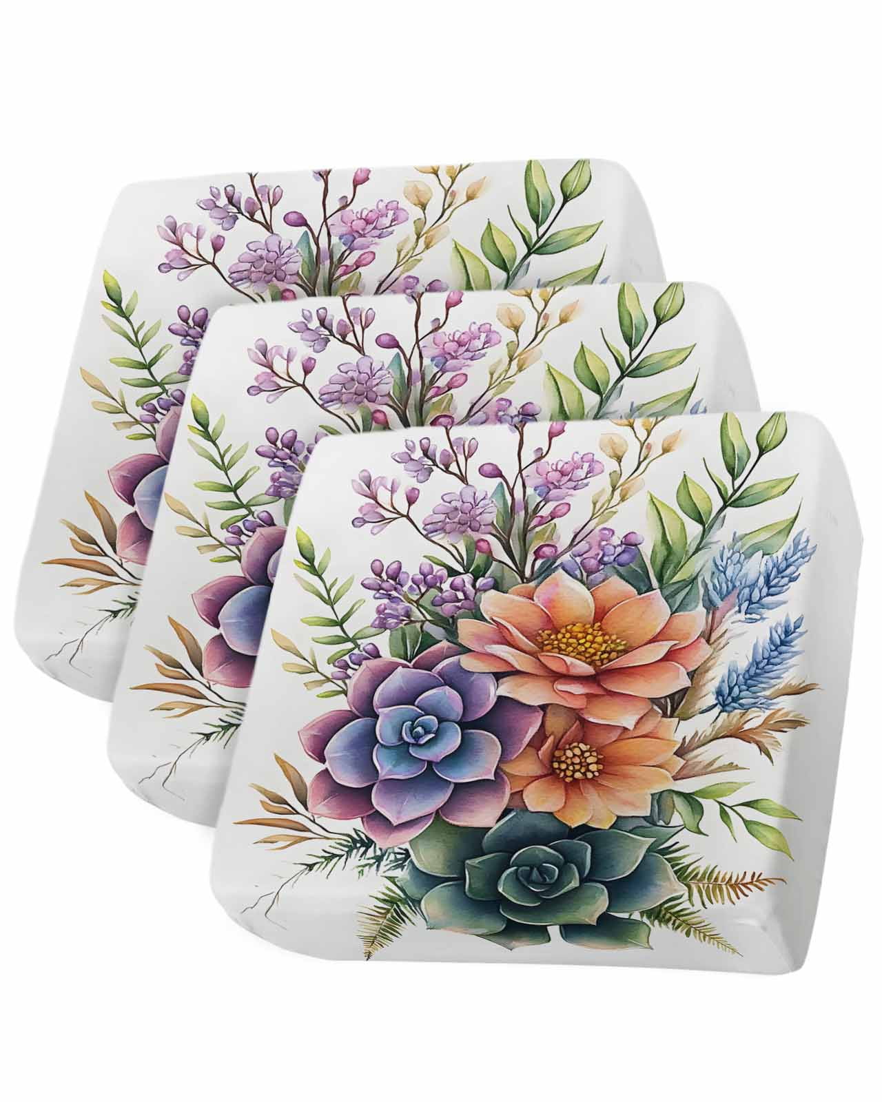Spring Floral Succulents Sofa Couch Cushion Covers Washable, Removable ...