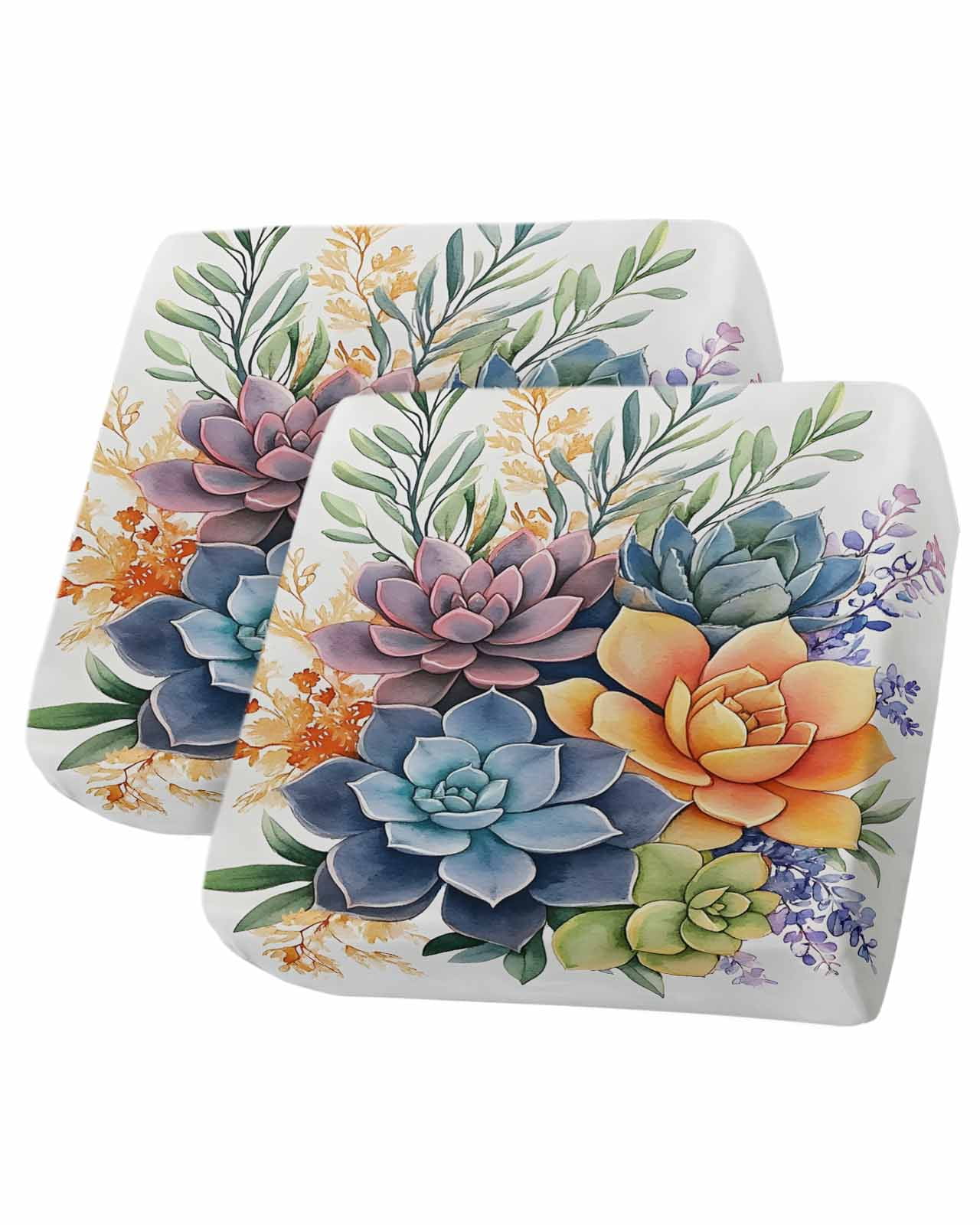 Spring Floral Succulents Sofa Couch Cushion Covers Washable, Removable ...