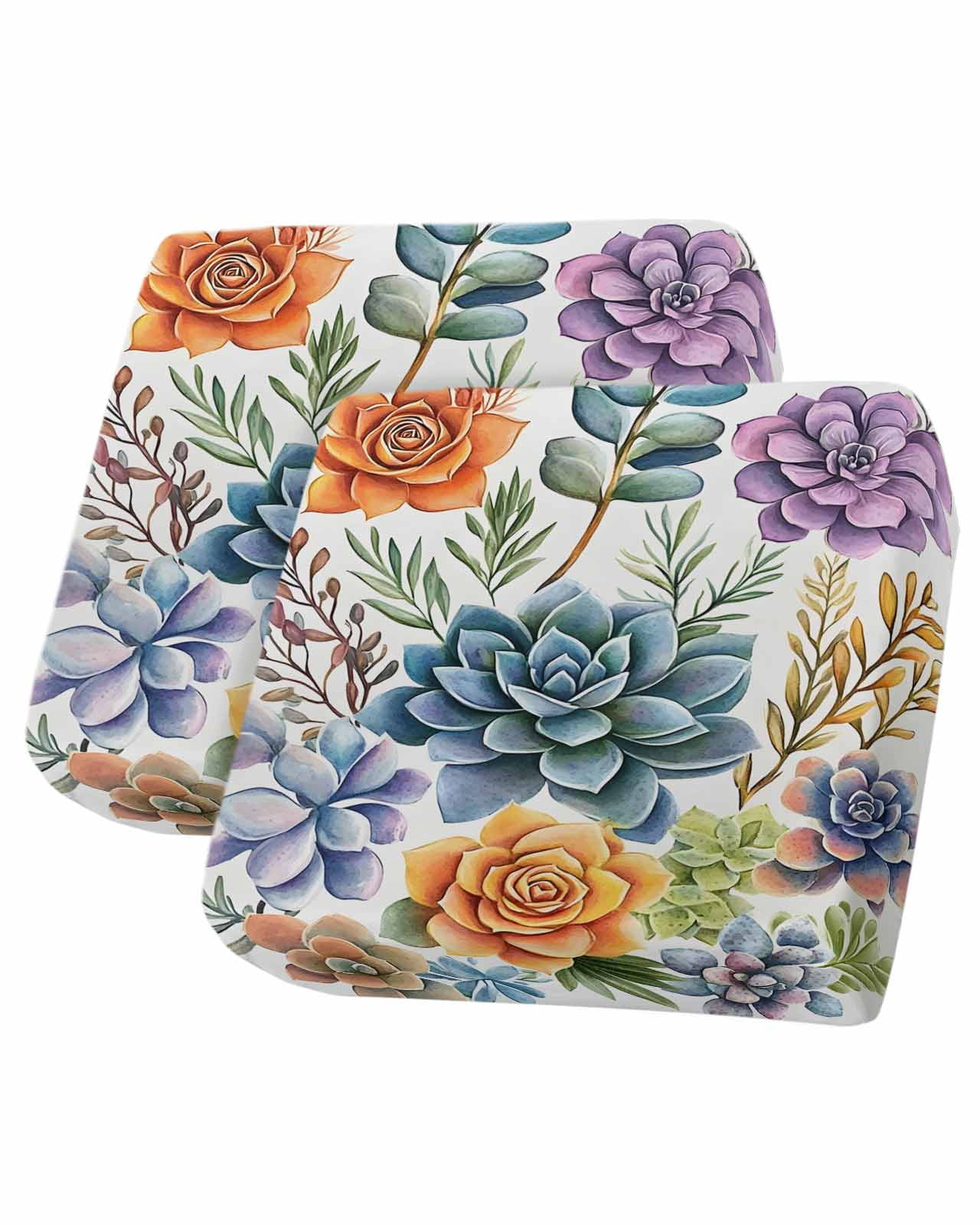 Spring Floral Succulents Sofa Couch Cushion Covers Washable, Removable ...