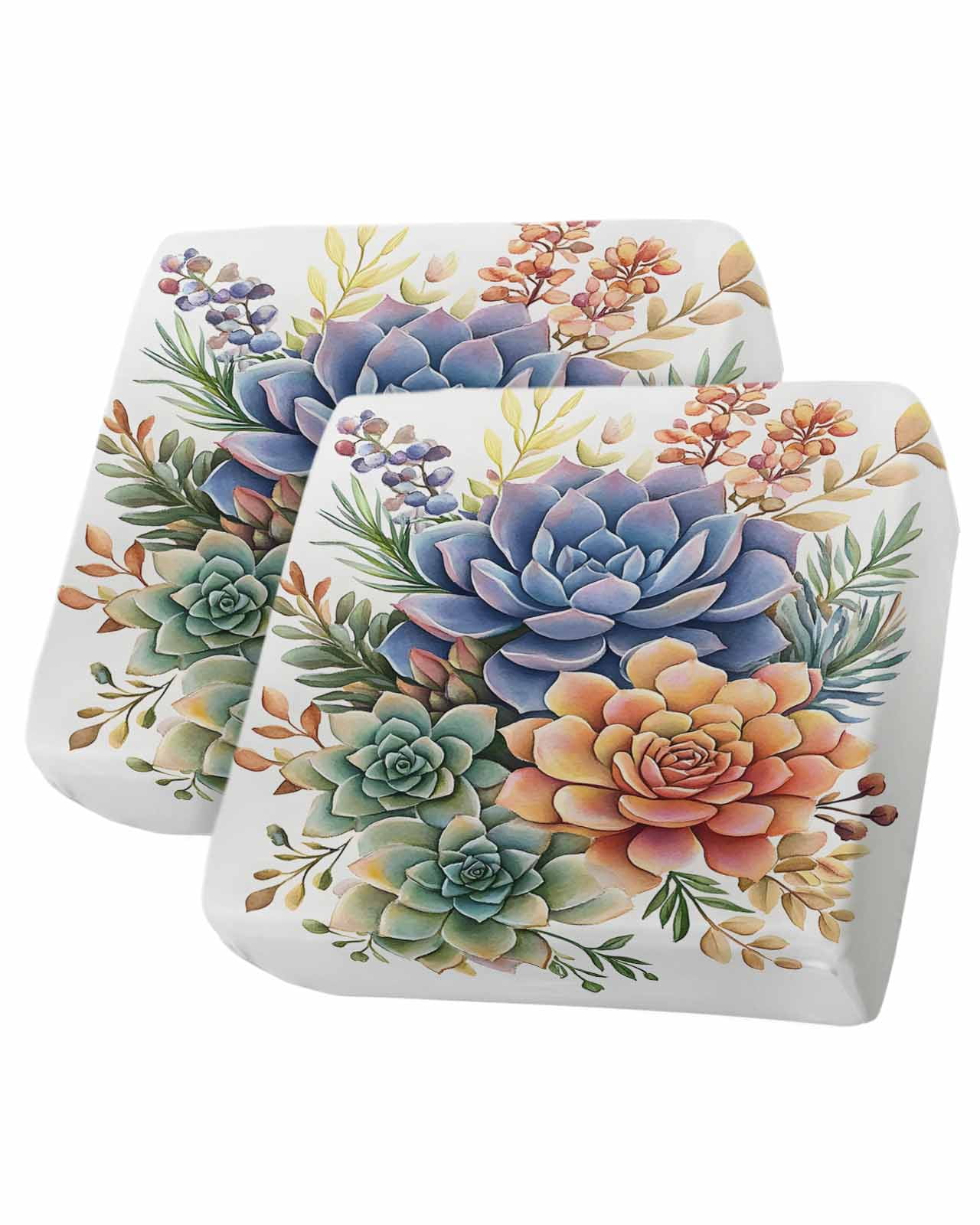 Spring Floral Succulents Sofa Couch Cushion Covers Washable, Removable ...