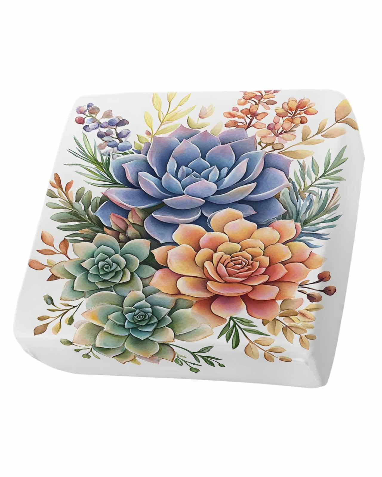 Spring Floral Succulents Sofa Couch Cushion Covers Washable, Removable ...