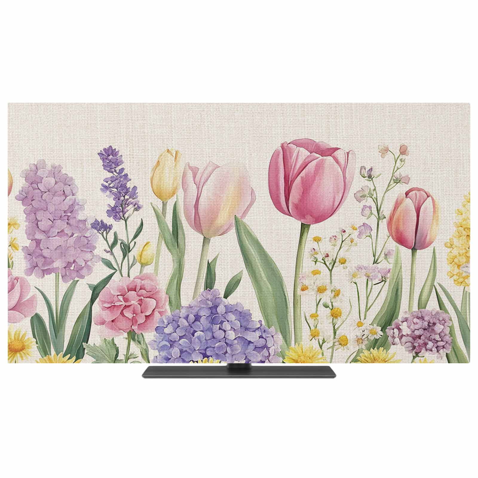 Spring Floral TV Dust Cover,Stretchable TV Screen Desktop Computer ...