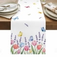 Spring Floral Table Runner Tulip Summer Flowers Botanical Butterfly ...