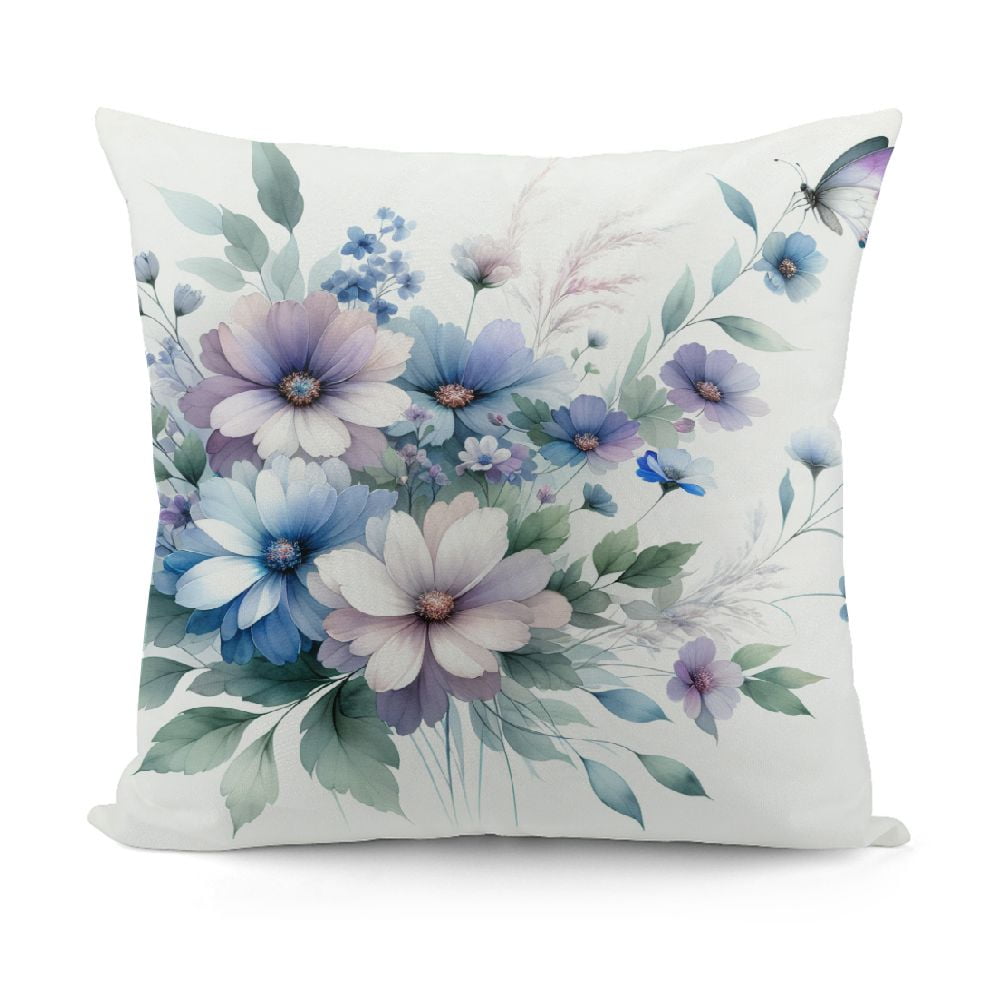 Spring Floral Throw Pillow Covers Garden Flower Butterfly Decorative ...