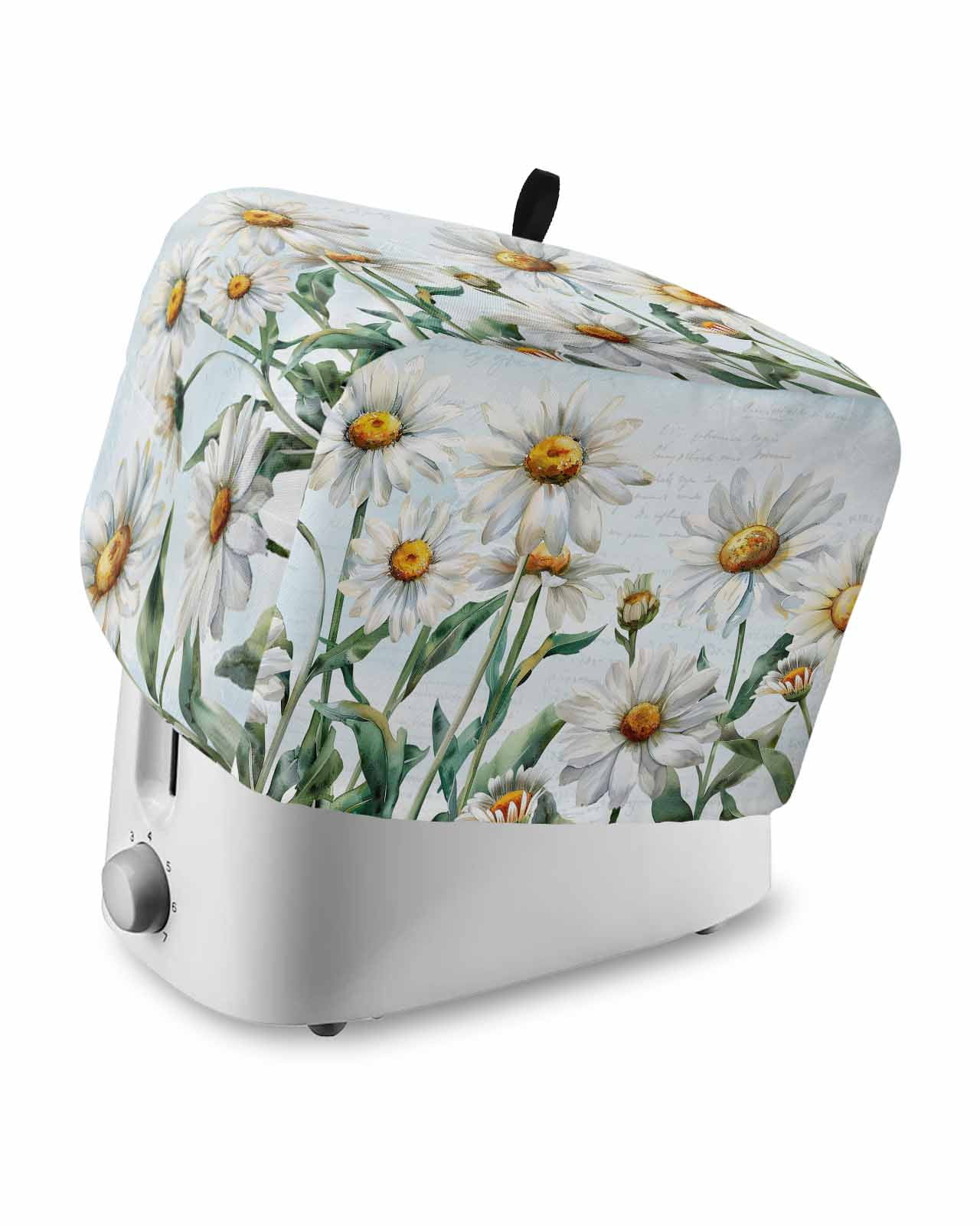 Spring Floral Toaster Cover 2 Slice, Retro Plants Daisy Flowers Blue ...