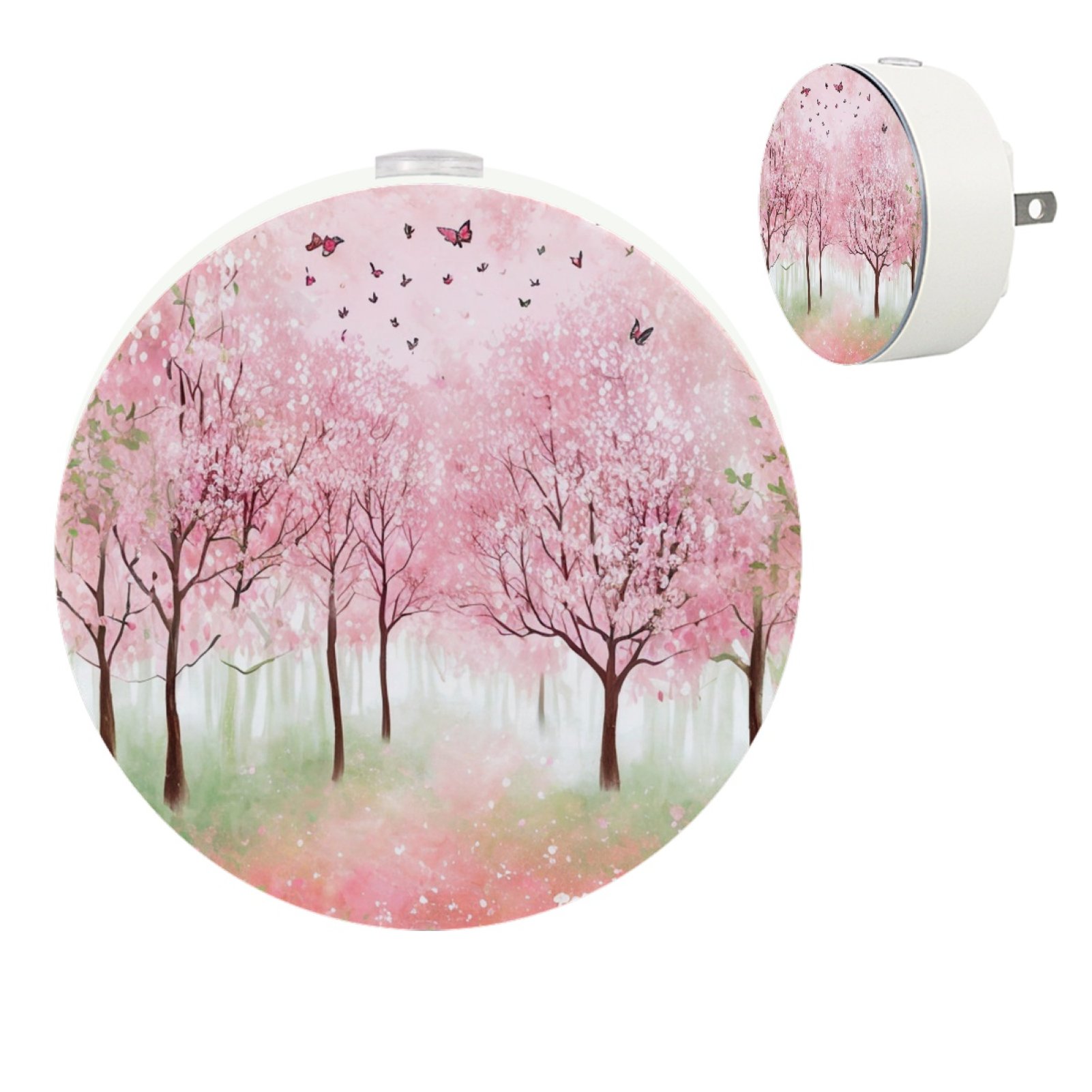 Spring Floral Tree Pink Automatic night lights plug into wall Dusk to ...