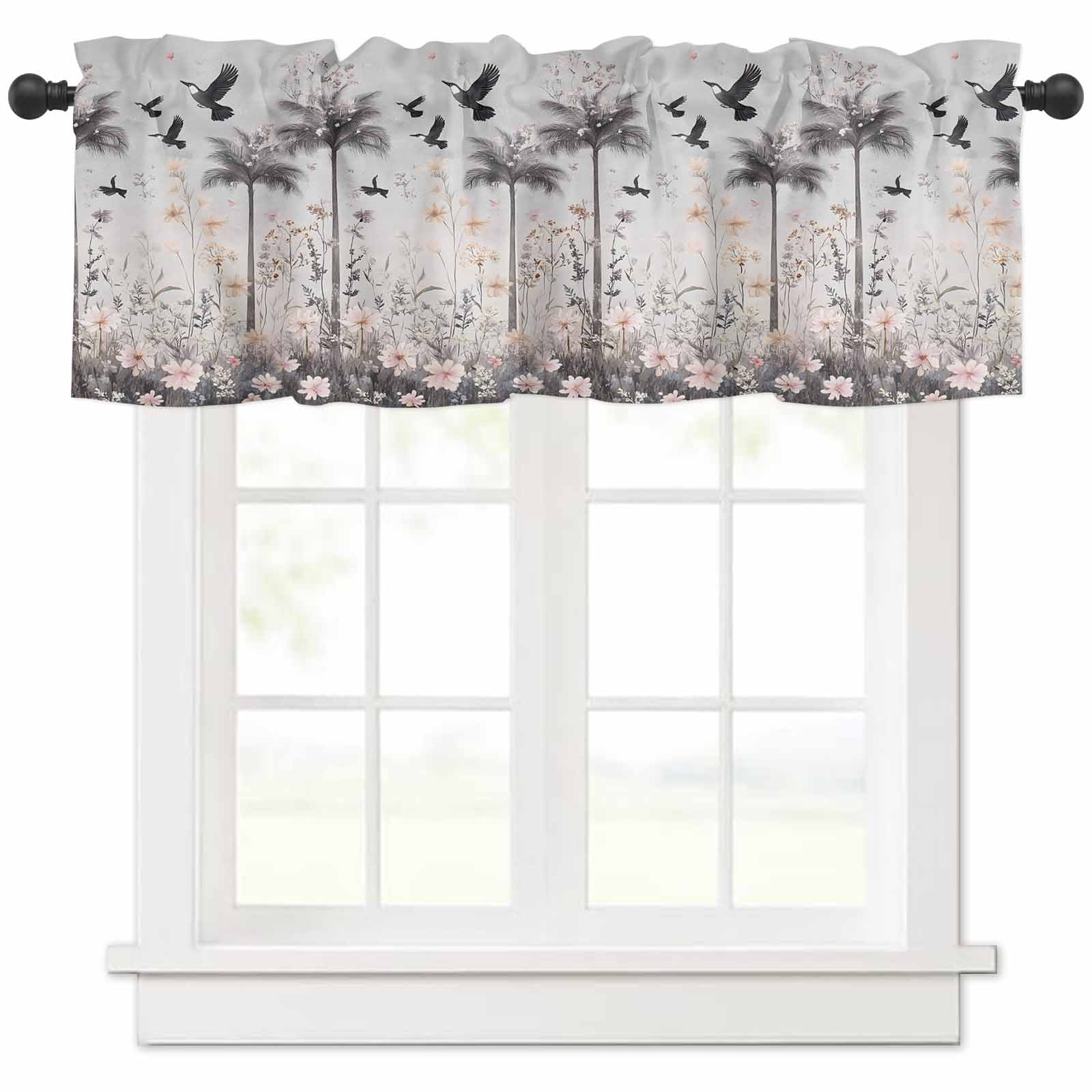 Spring Floral Valances for Windows Farmhouse Kitchen Curtains Valances ...