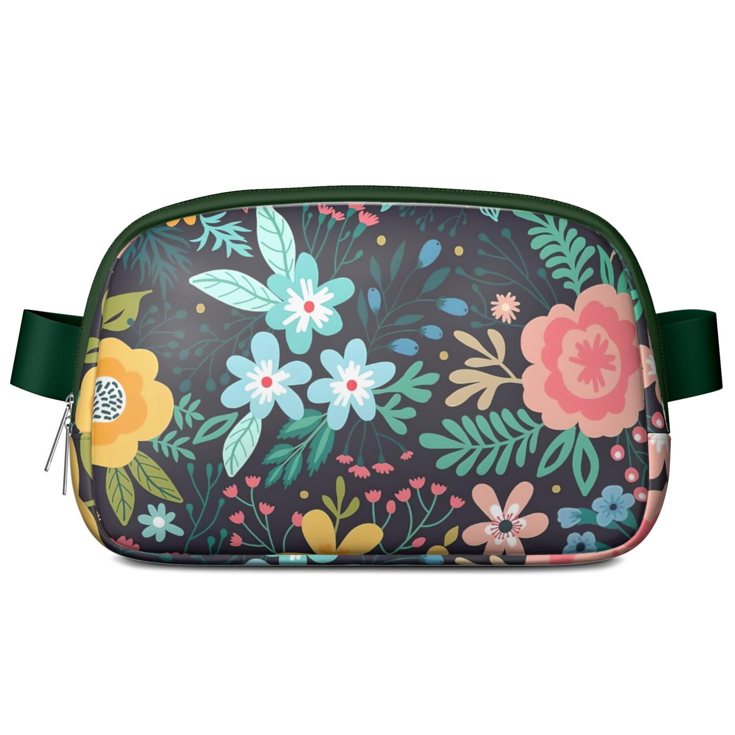 Spring Floral Waist Bag - Waterproof Fanny Pack with Fresh Botanical ...