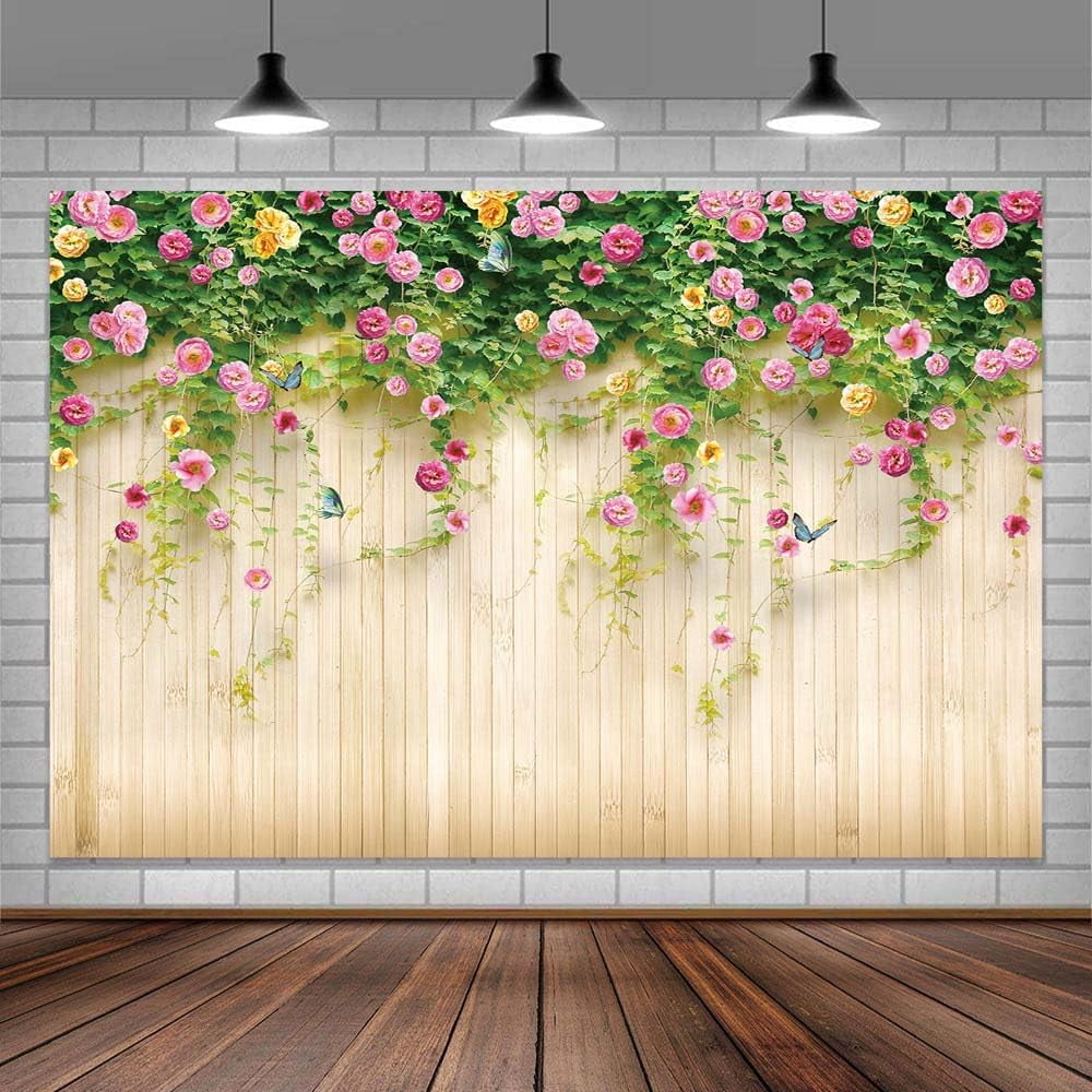 Spring Floral Wedding Backdrop Rosemary Flowers Butterfly Bridal Shower ...