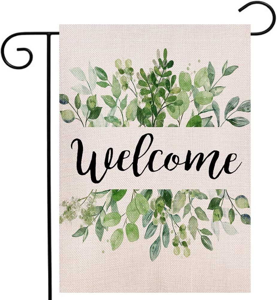 Spring Floral Welcome Garden Flag 12x18 inch Vertical Double Sided ...