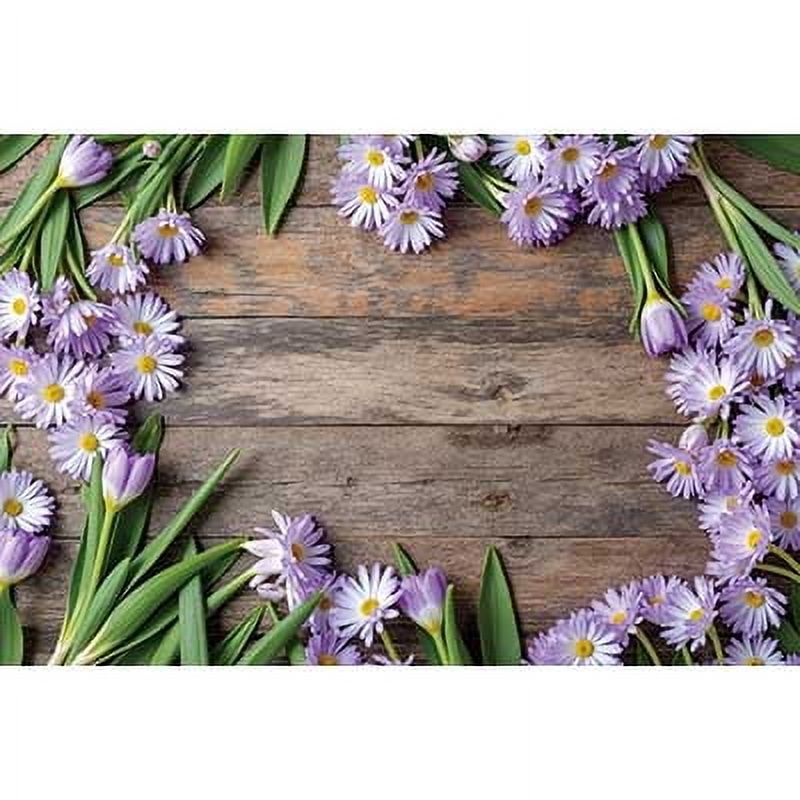 Spring Floral Wood Backdrop Purple Wood Plank Boards Photo Z Background ...